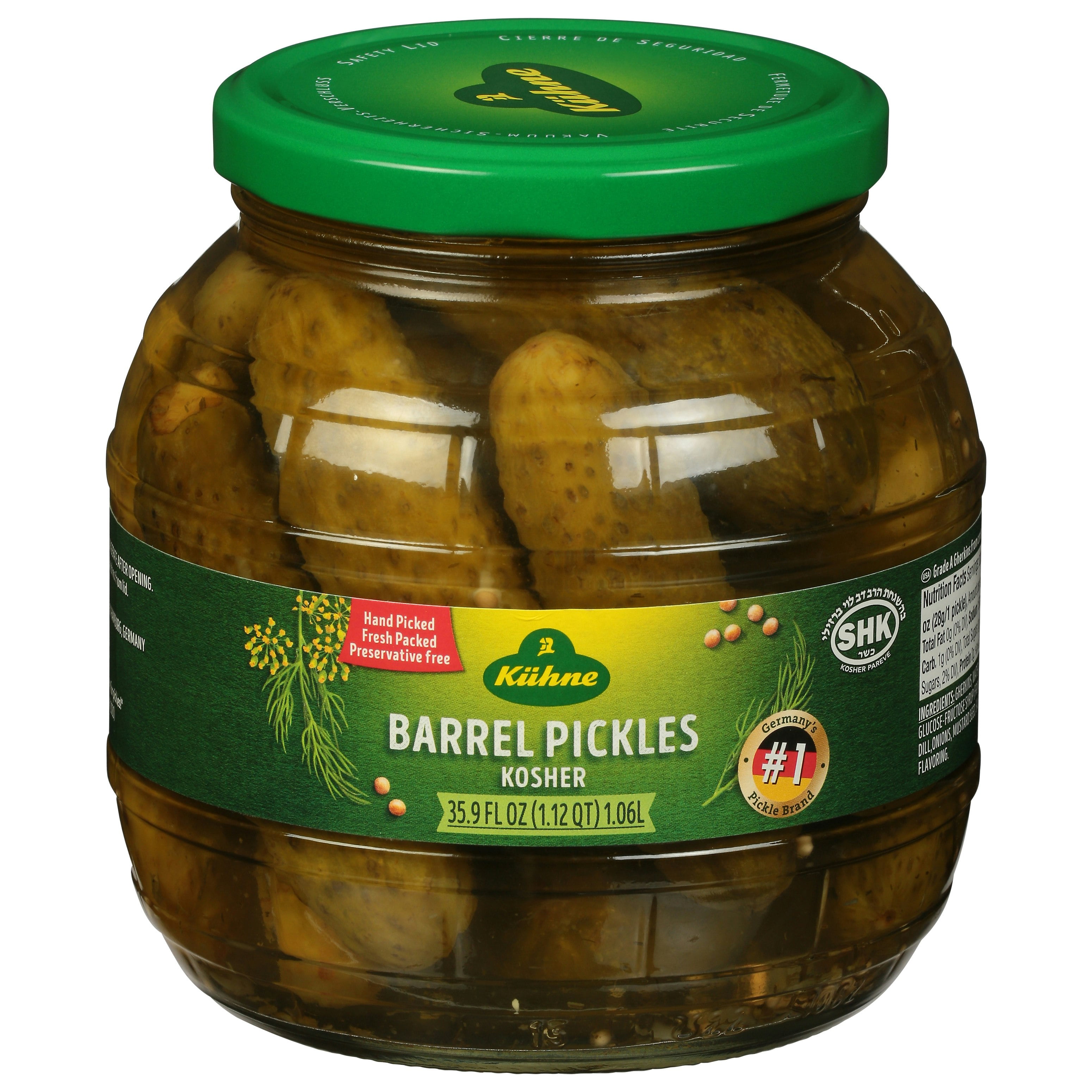 Kuhne Barrel Pickles 35.9 oz (Pack Of 6) - Walmart.com