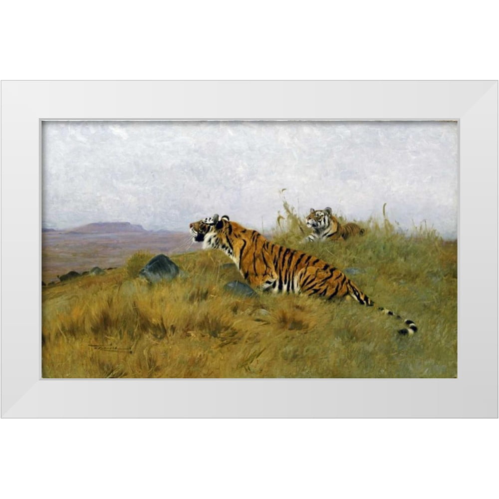 Kuhnert, Wilhelm 24x16 White Modern Wood Framed Museum Art Print Titled ...