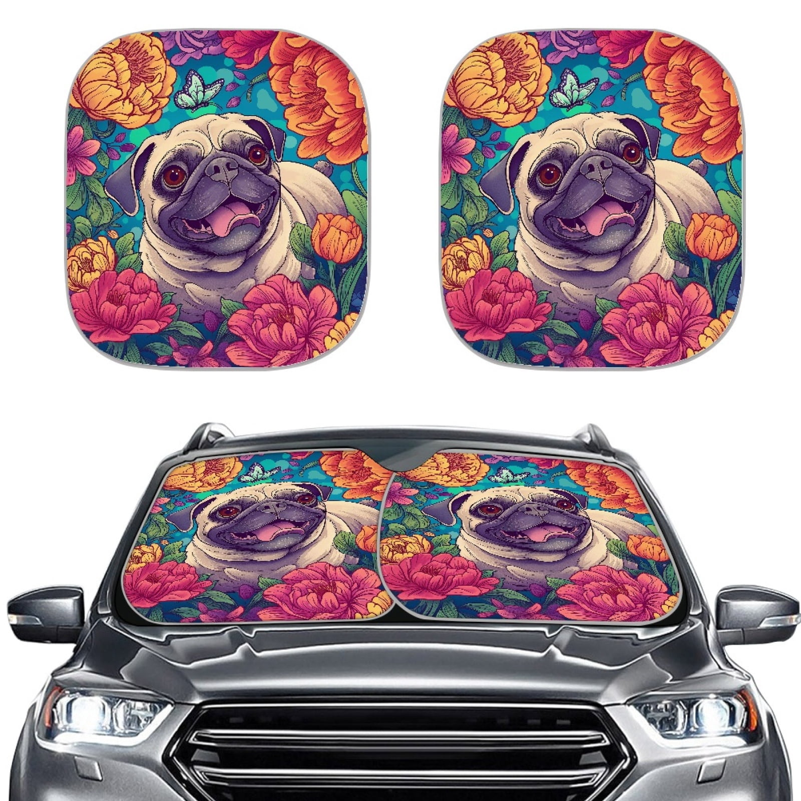 Kuiaobaty 2 Pack Car Windshield Sunshade Fit Most Mini SUVs Small ...