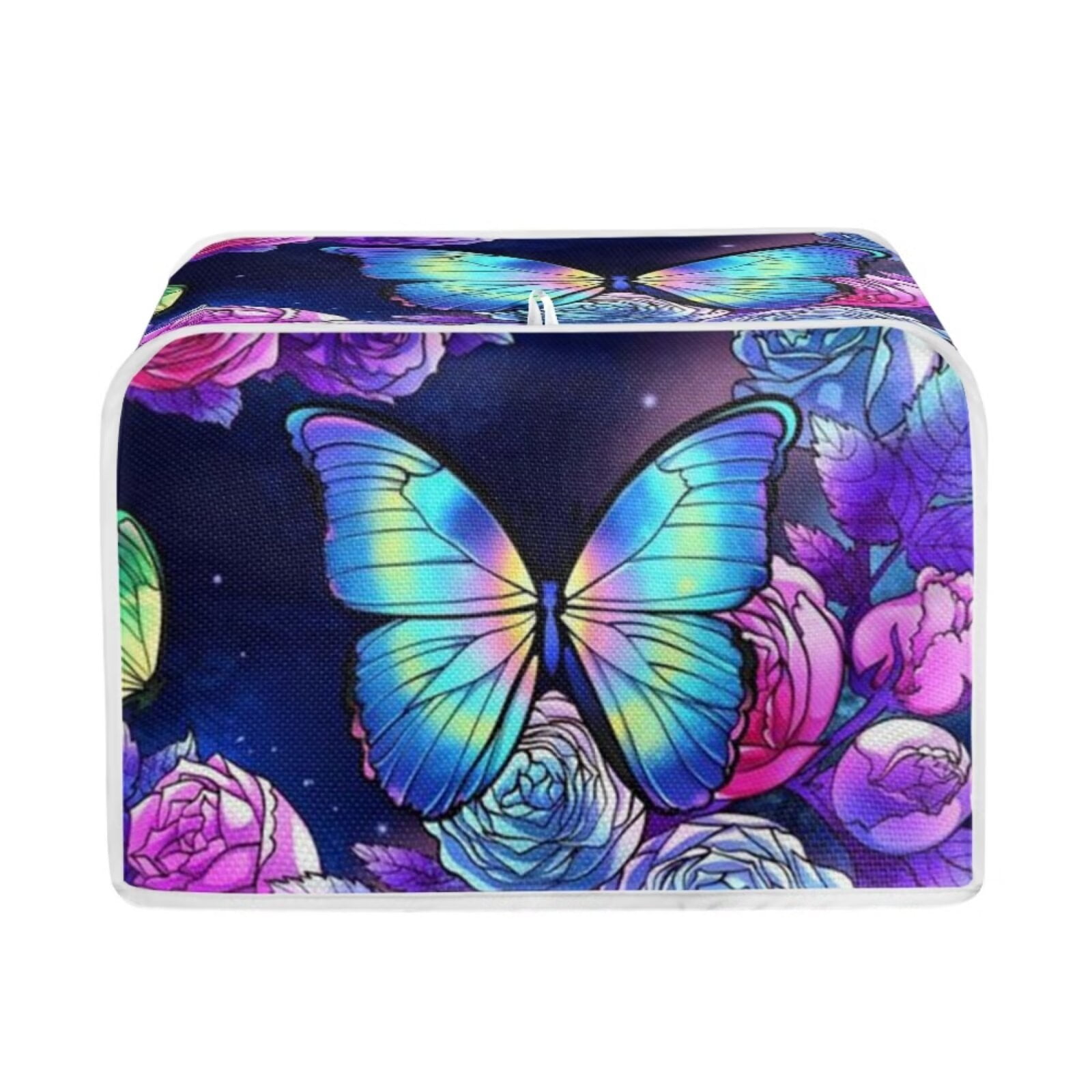 Kuiaobaty 3D Beauty Flower Butterfly Bread Machine Cover, 4 Slice ...