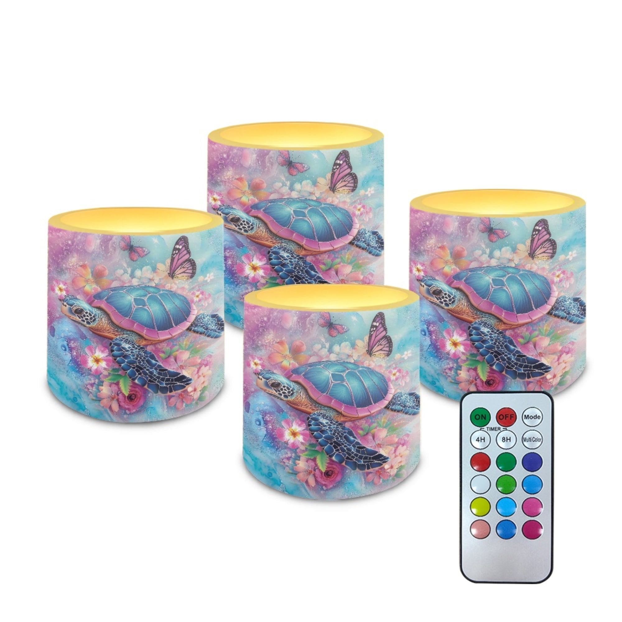 Kuiaobaty 4 PCS Flameless LED Candle with Color Changing Control 4H 8H ...