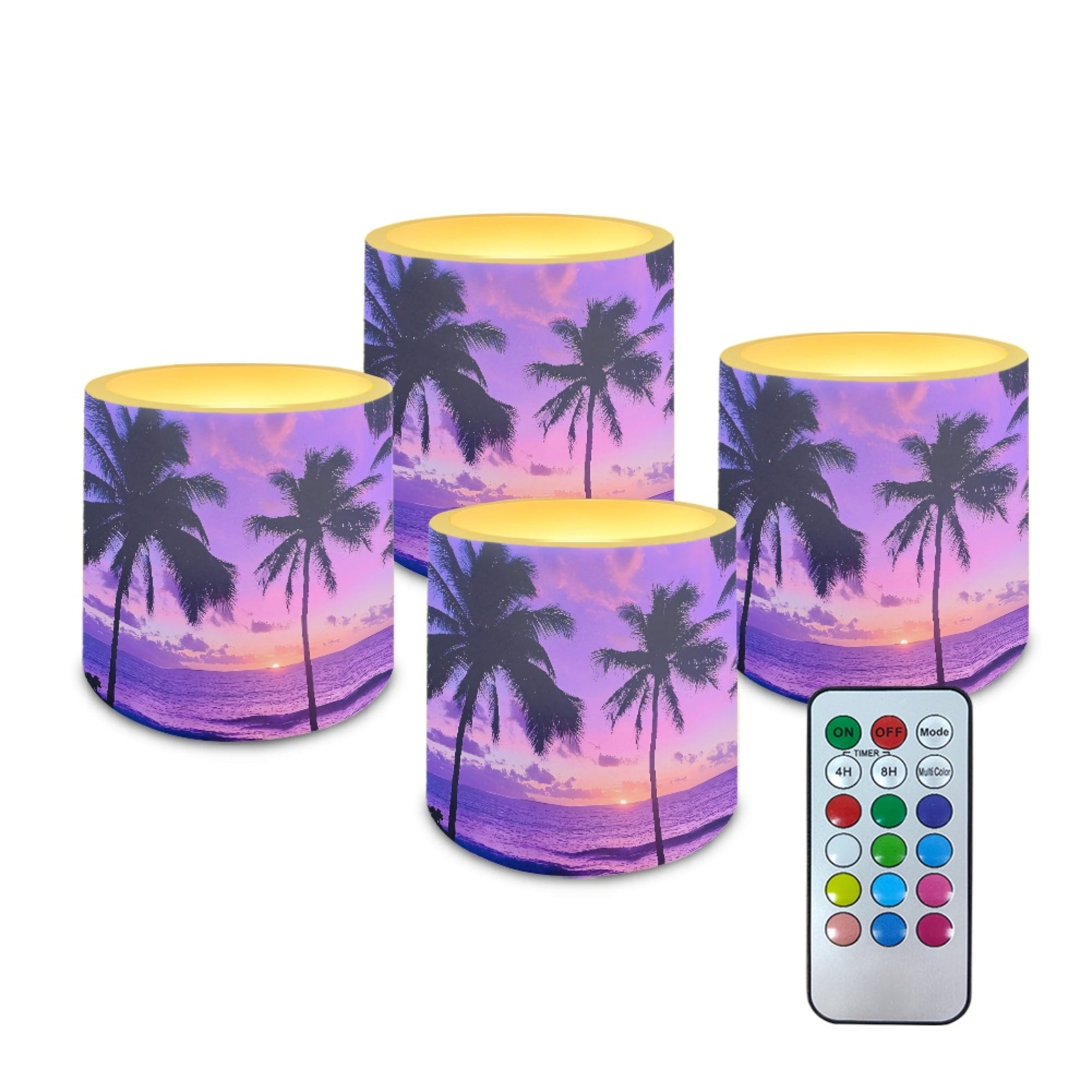 Kuiaobaty 4 PCS Flameless LED Candle with Color Changing Control 4H 8H ...