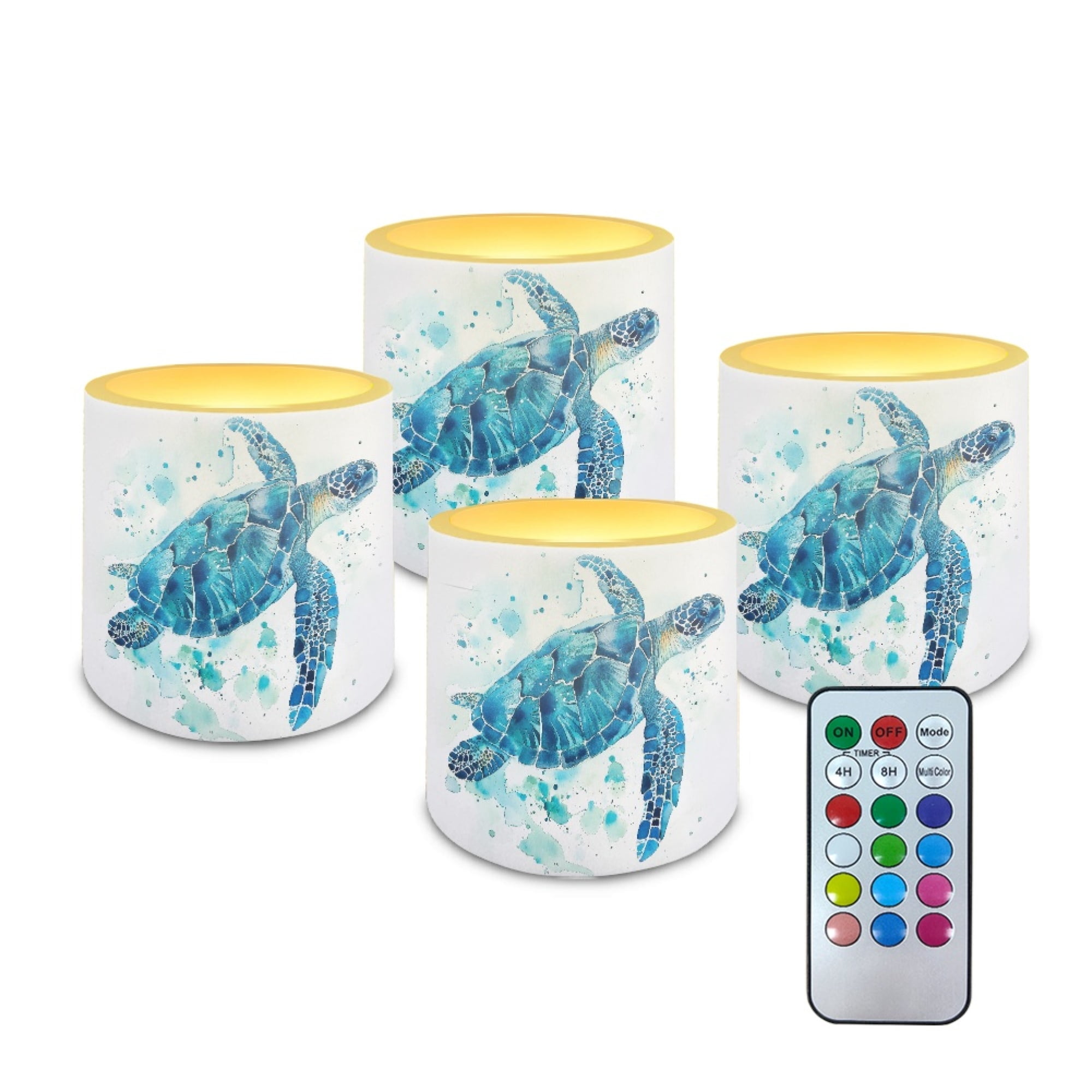 Kuiaobaty 4 Packs Flameless LED Battery Candles with Colored Light Tie ...