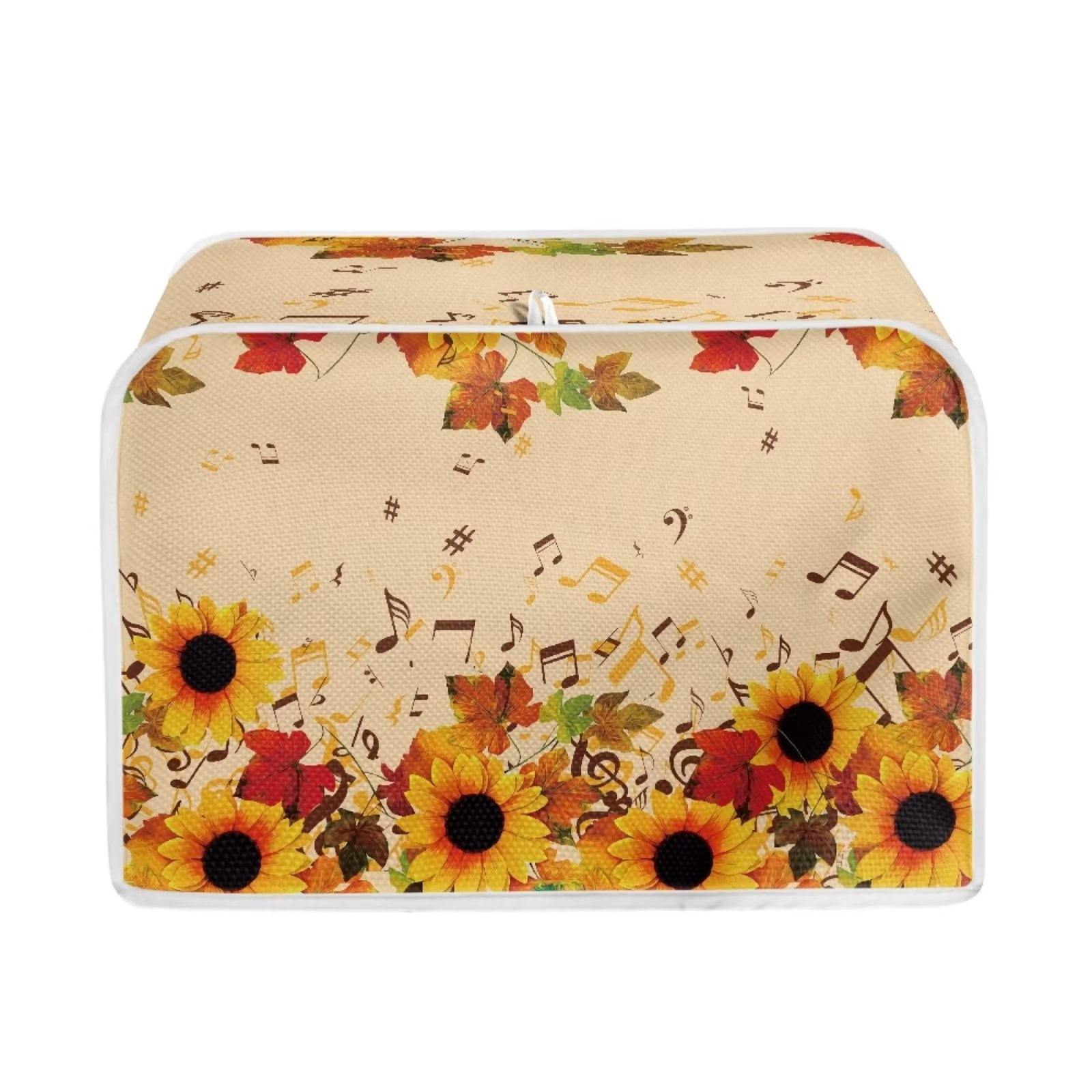 Kuiaobaty 4 Slice Toaster Cover Kitchen Thankful Notes Fall Leaves Wide ...