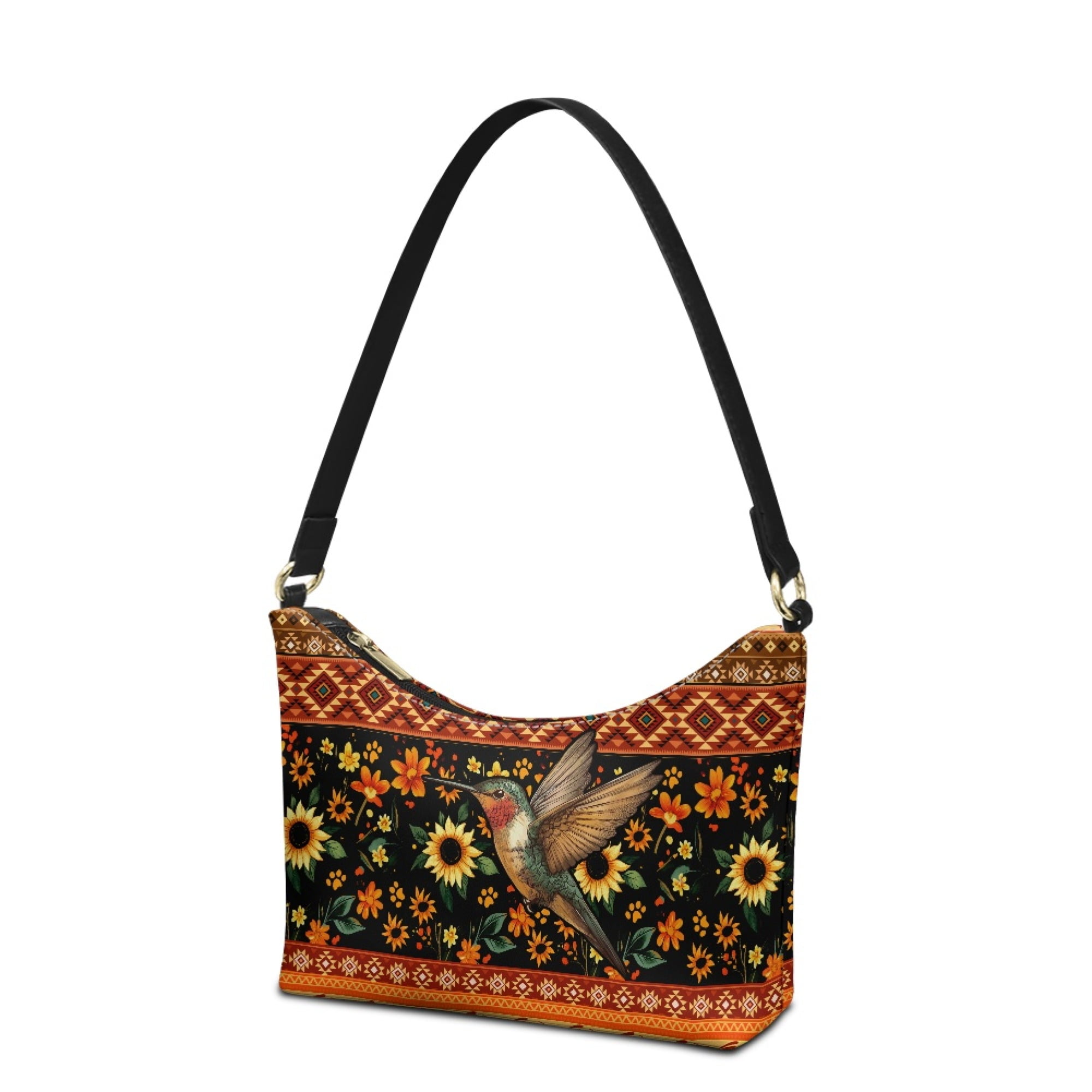 Kuiaobaty Aztec Hummingbird Print Hobo Purse for Women Sunflower Print ...