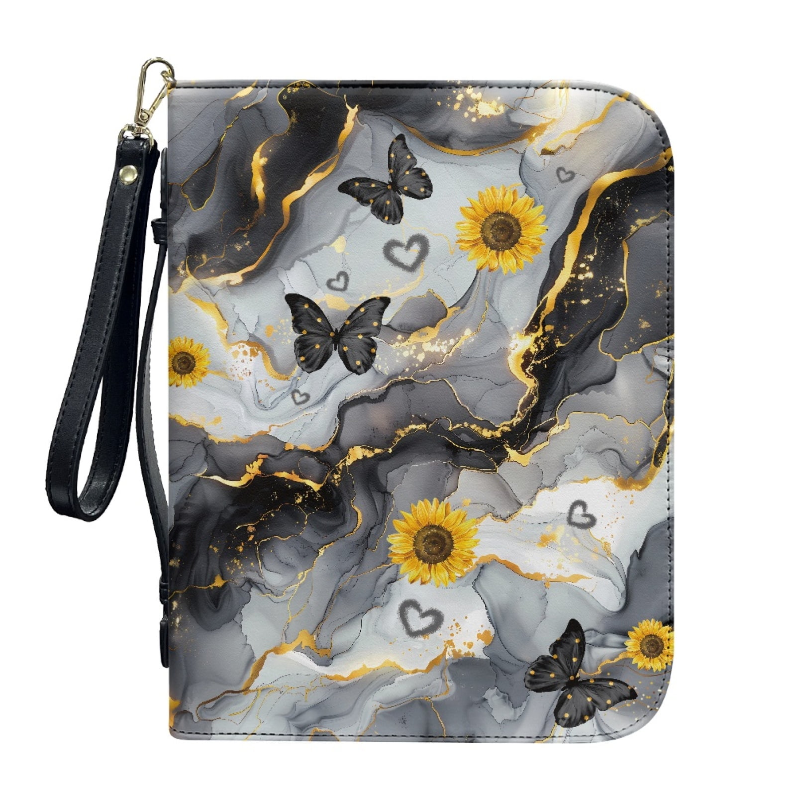 Kuiaobaty Butterfly Sunflower Marble Print PU Leather Bible Cover for ...