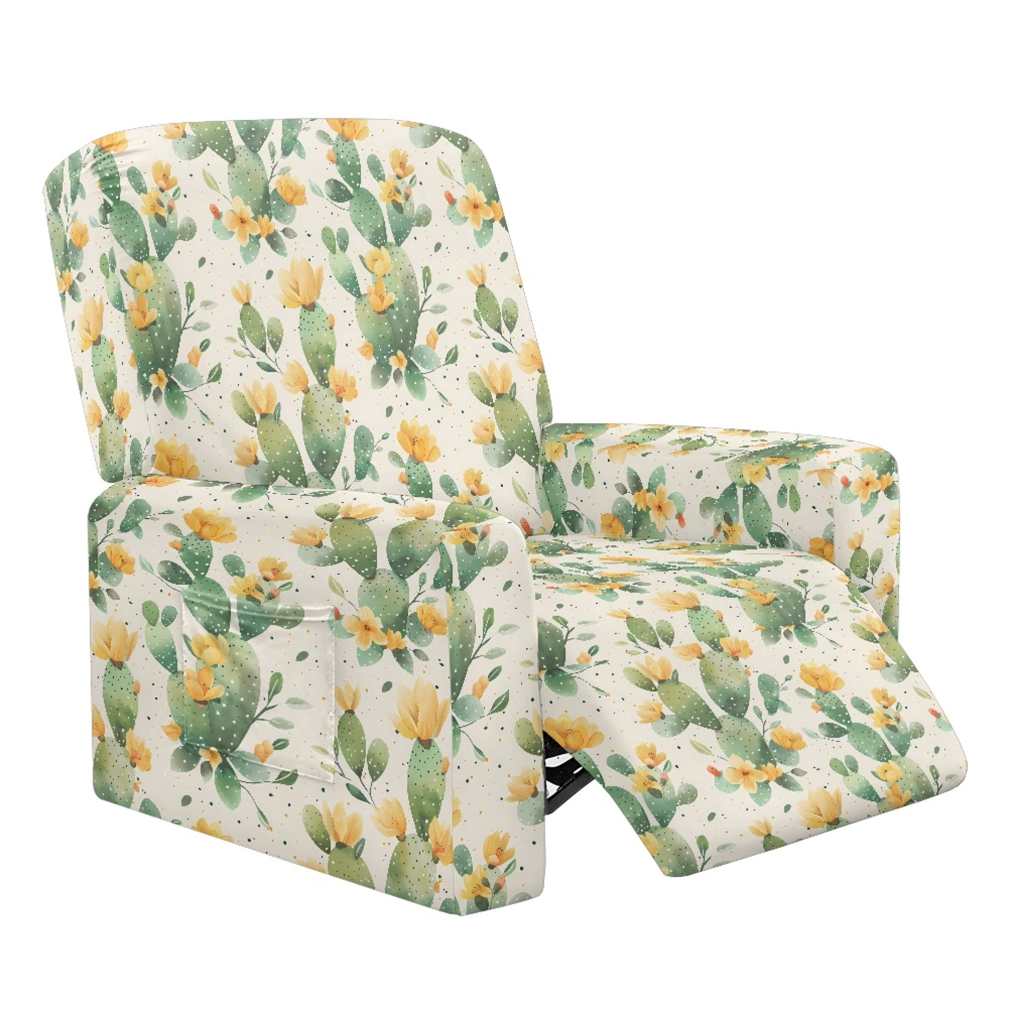 Kuiaobaty Cactus Flower Pattern Recliner Chair Cover for Large Recliner ...