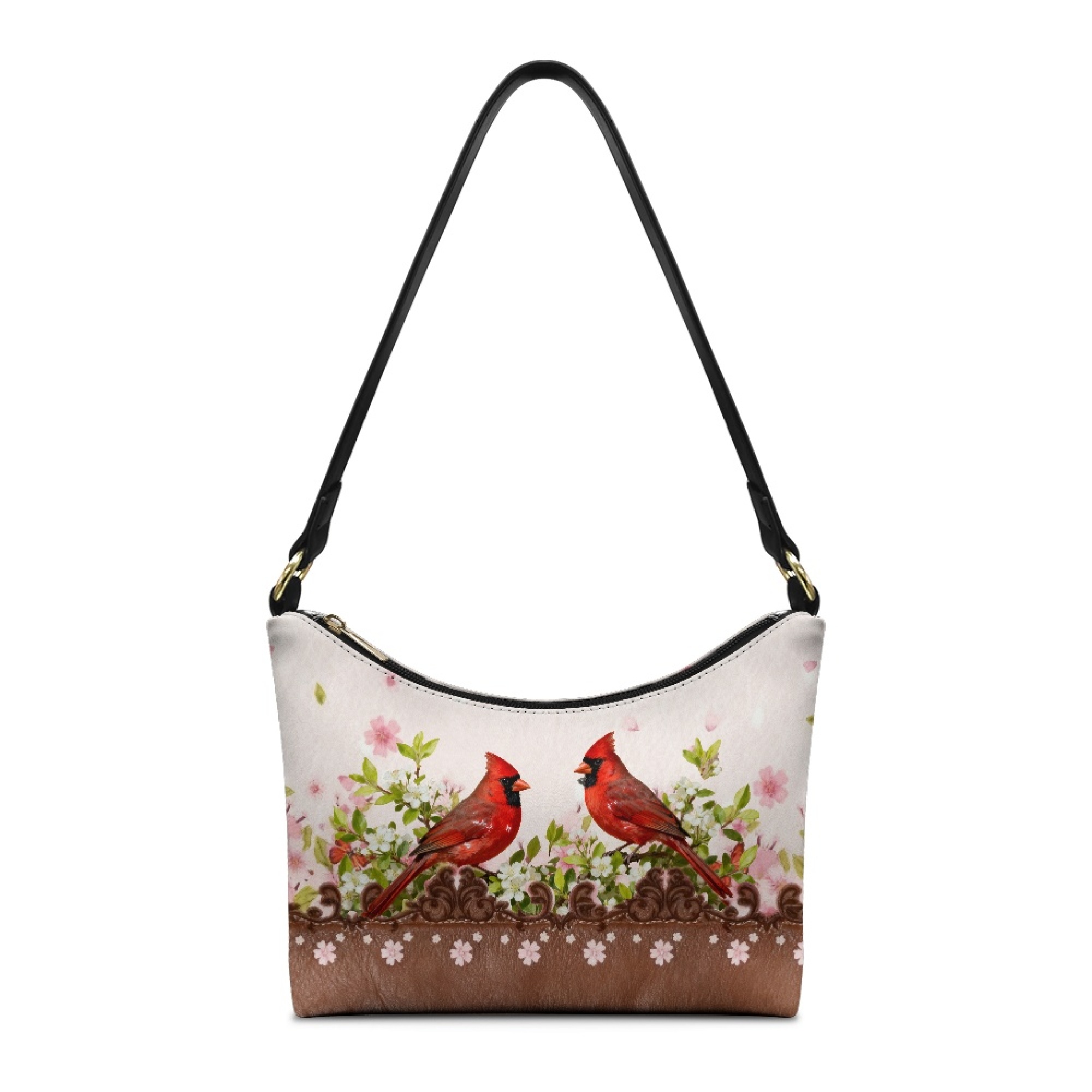 Kuiaobaty Cardinal Print Underarm Sling Bag for Women Cherry Blossom ...