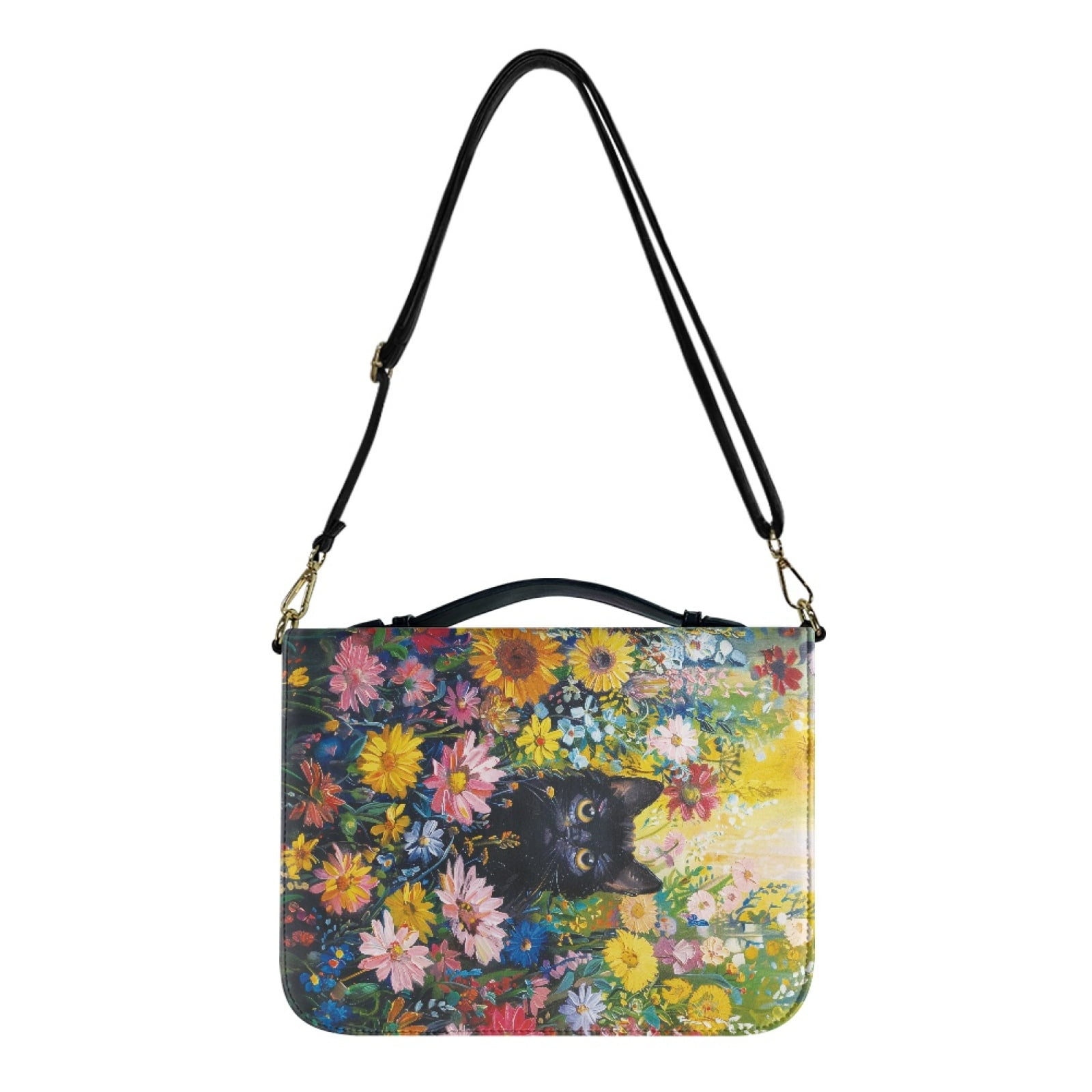 Kuiaobaty Cat Daisy Pattern Bible Cover for Men Women, PU Leather Bible ...