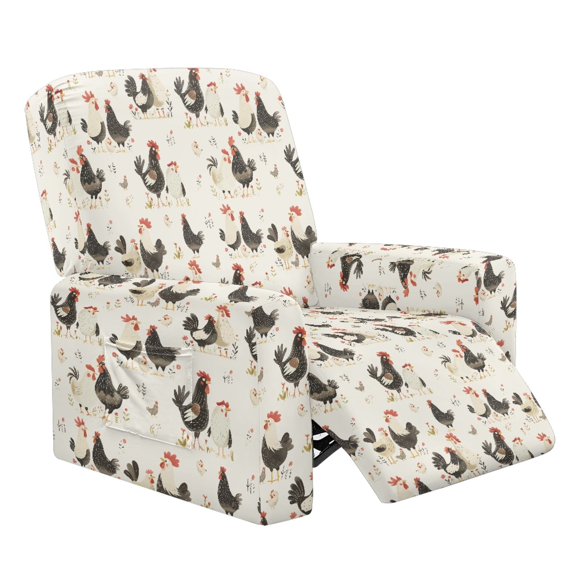 Kuiaobaty Chicken Print Reclining Sofa Slipcover Stretch Recliner Chair ...
