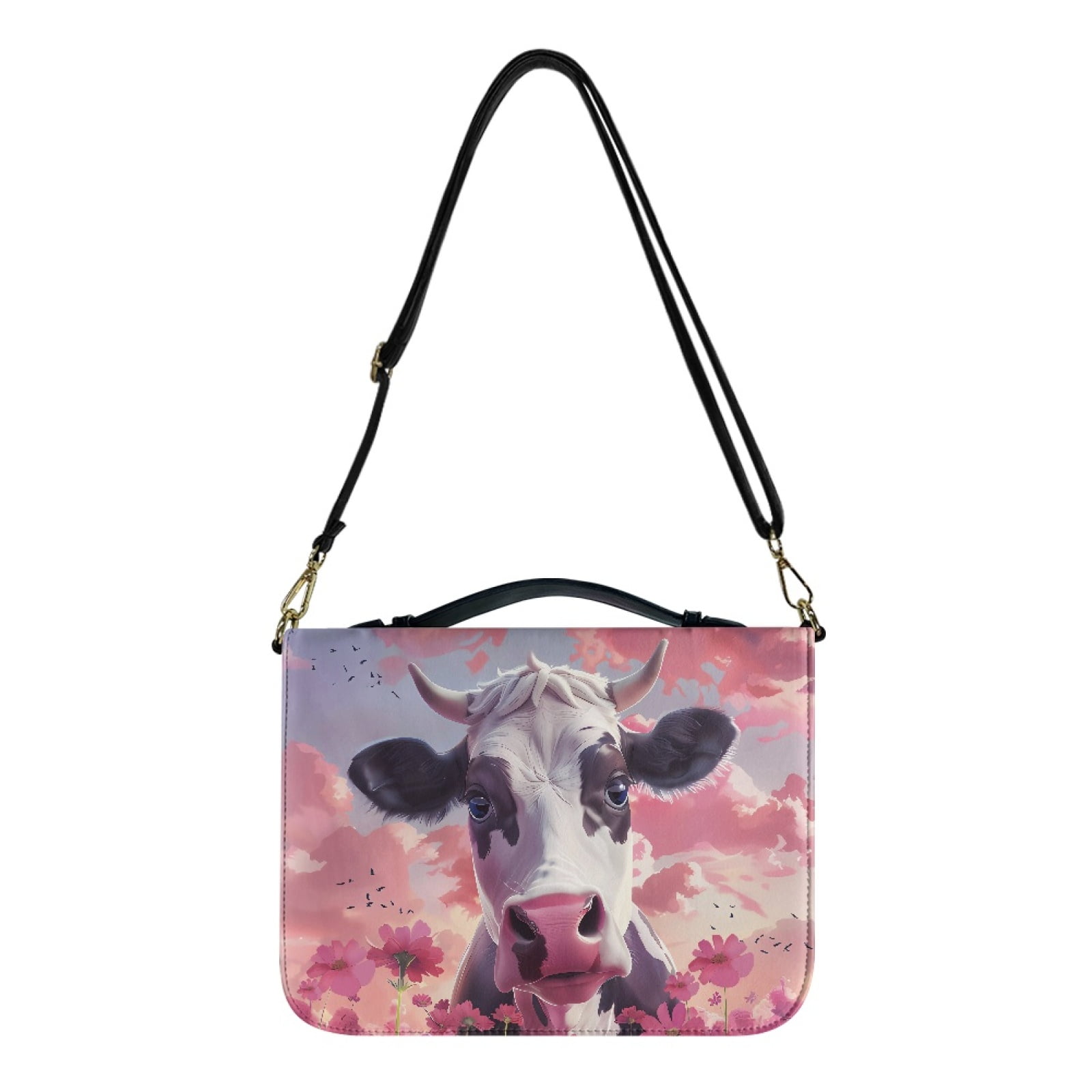 Kuiaobaty Cow Flower Print Bible Cover for Women Men PU Leather Bible ...