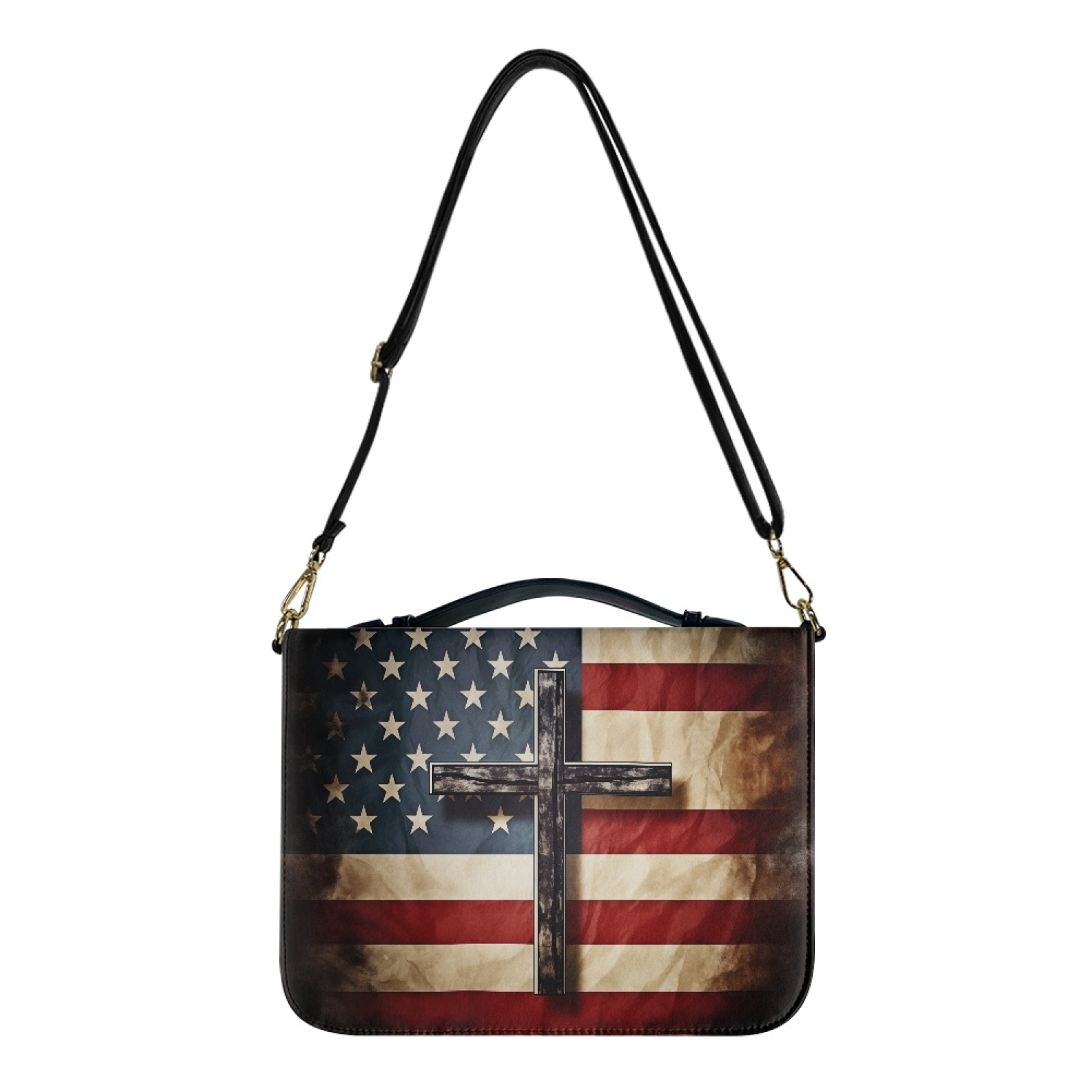 Kuiaobaty Cross American Flag Print Bible Cover for Women Men ...