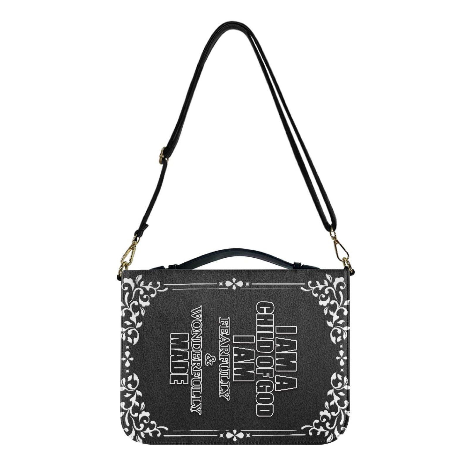 Kuiaobaty Cross Floral Print Bible Cover for Women Men I am Fearfully ...