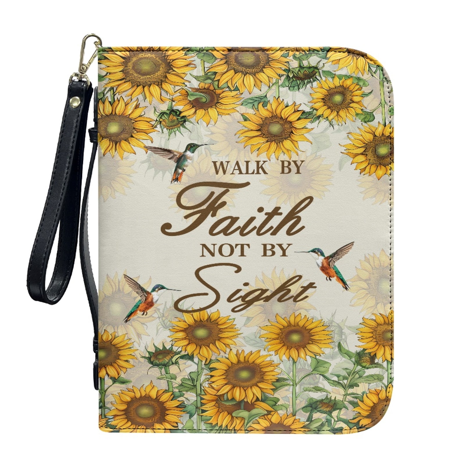 Kuiaobaty Cross Hummingbird Sunflower Print Bible Cover for Women Men ...