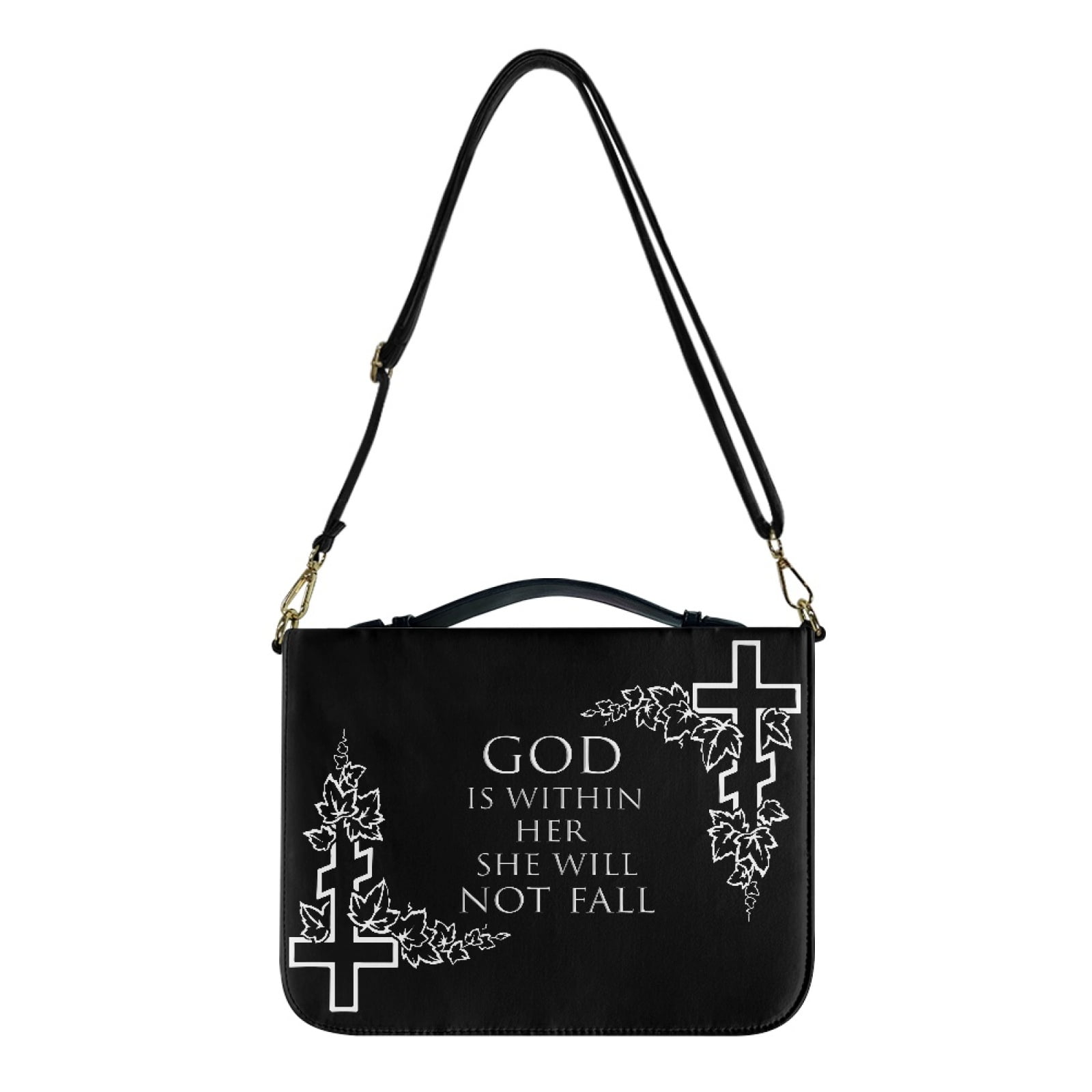 Kuiaobaty Cross Leaf Print Bible Cover for Women Men God is Within Her ...