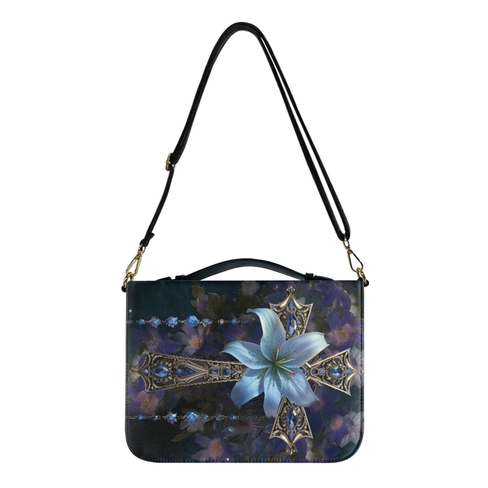 Kuiaobaty Cross Lily Print Bible Cover for Men Women, PU Leather Bible ...