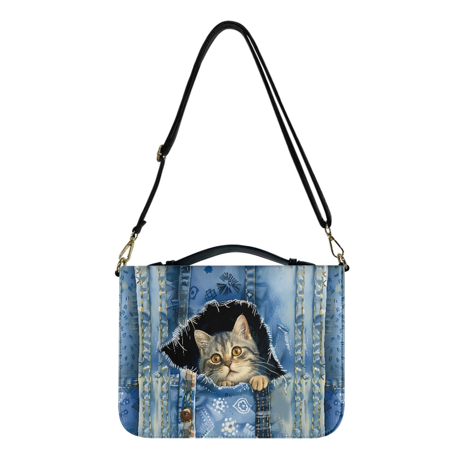 Kuiaobaty Cute Cat Print Bible Cover with Handle, Zippered Bible ...