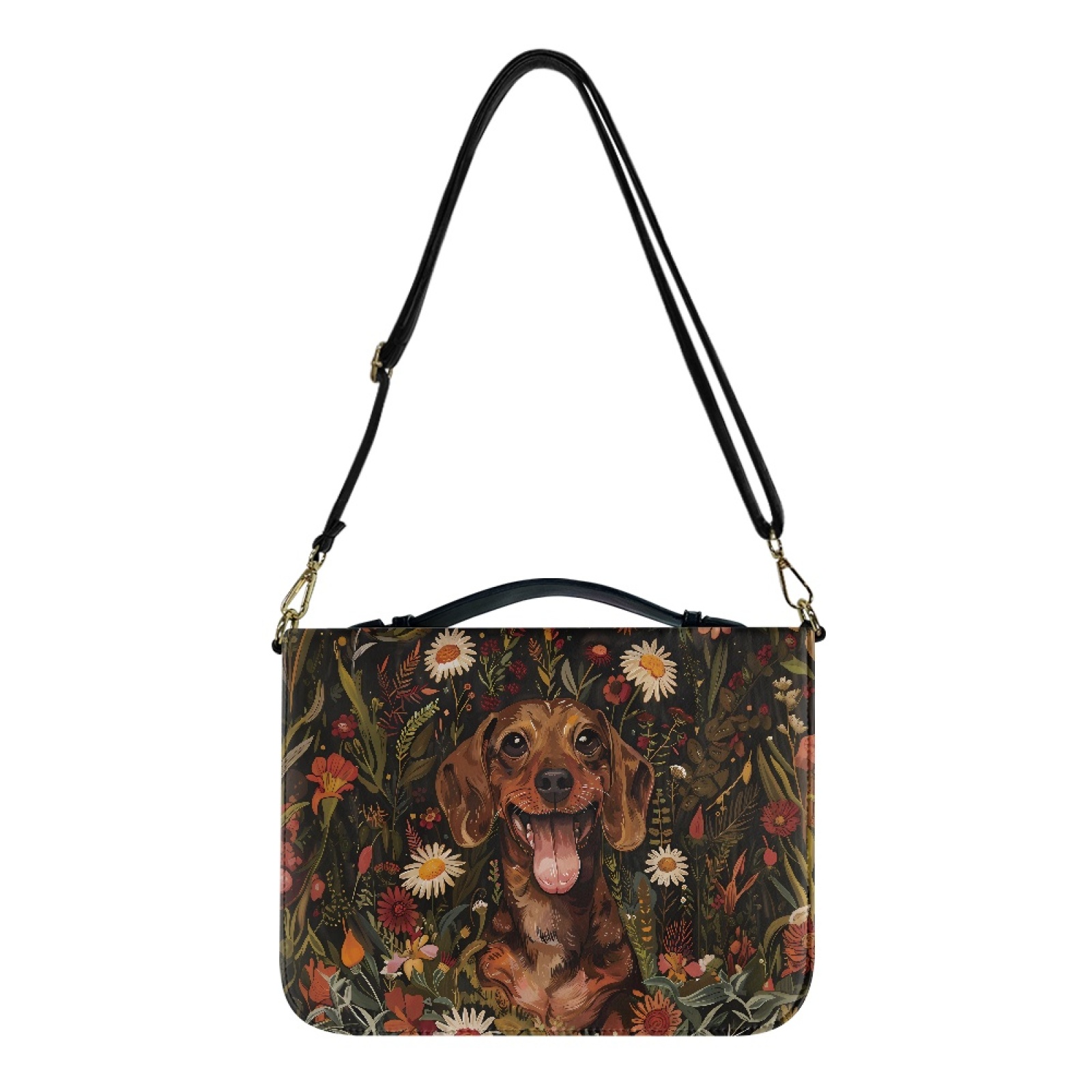 Kuiaobaty Dachshund Daisy Print PU Leather Bible Cover for Women Men ...