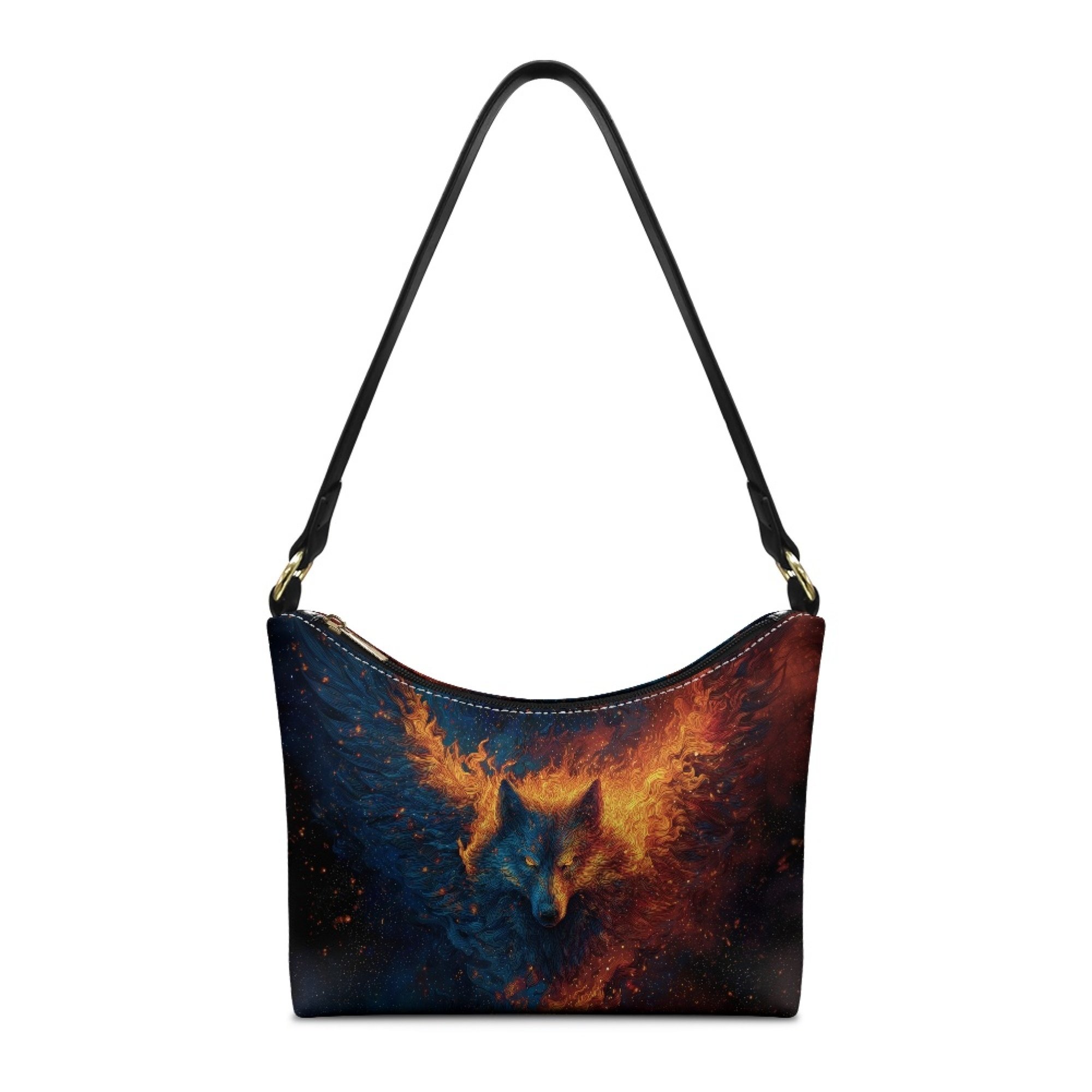 Kuiaobaty Fire Wolf Print Hobo Purse for Women 2025, Roomy Vegan ...