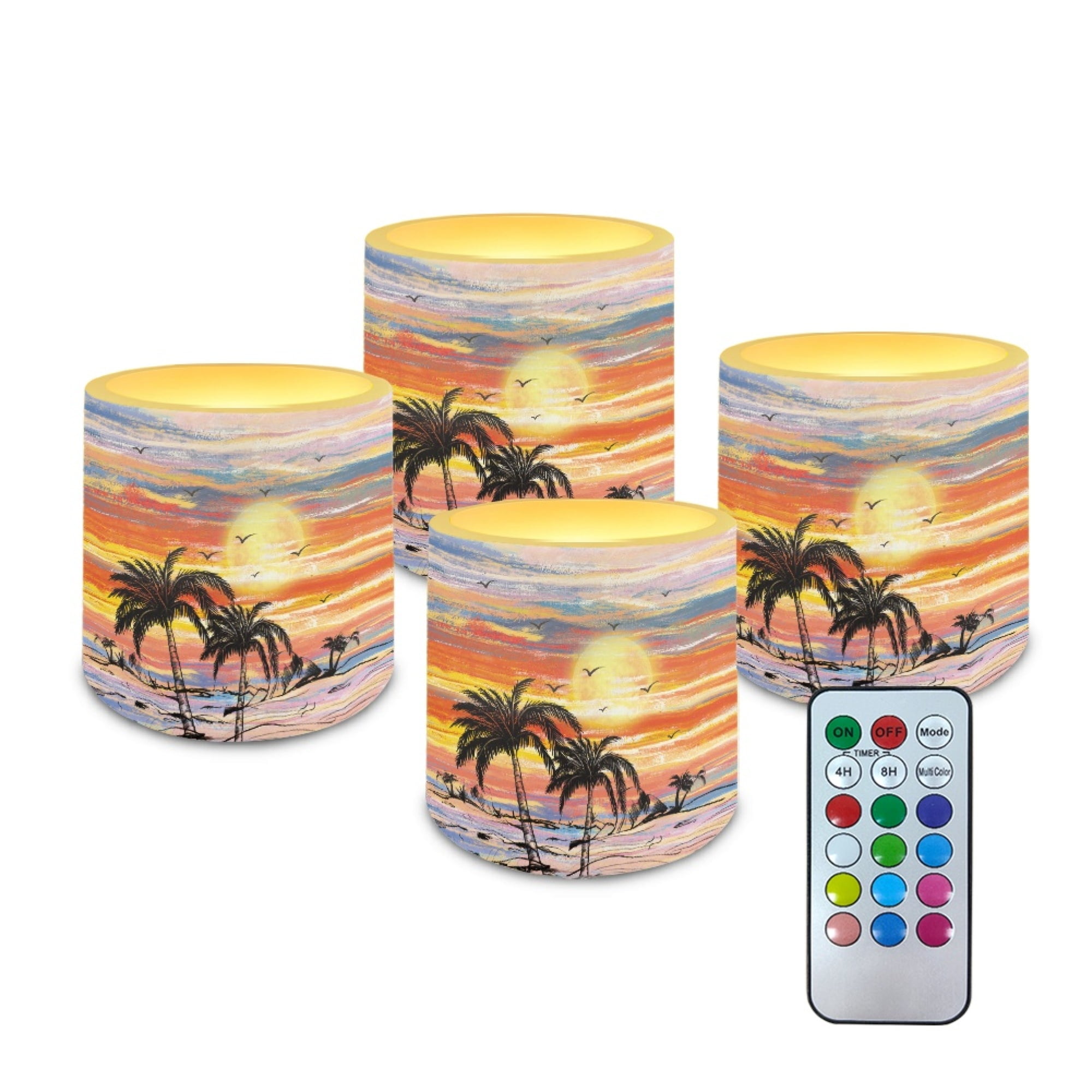 Kuiaobaty Flameless Candles 4 Pcs LED Pillar Candle Tealights Long ...