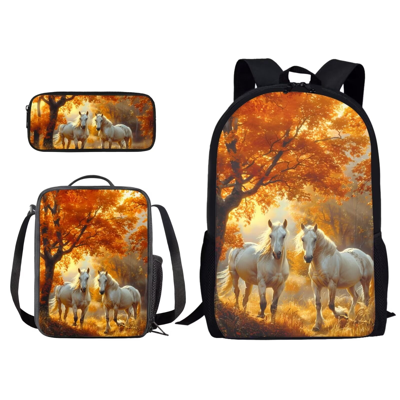 Kuiaobaty Horse Pattern School Backpacks for Boys Girls Lightweight ...