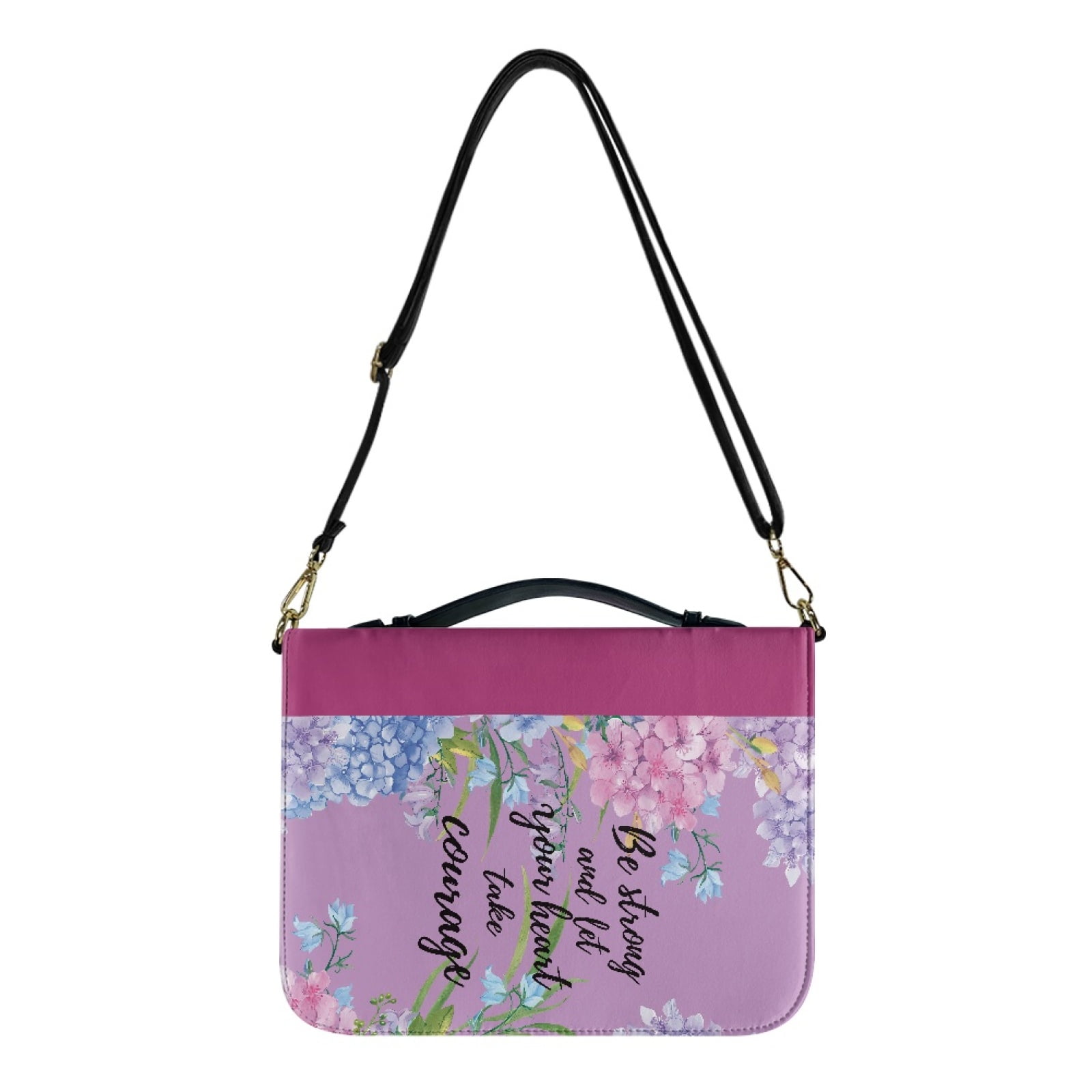 Kuiaobaty Hummingbird Flower Print Bible Cover with Shoulder Strap Let ...