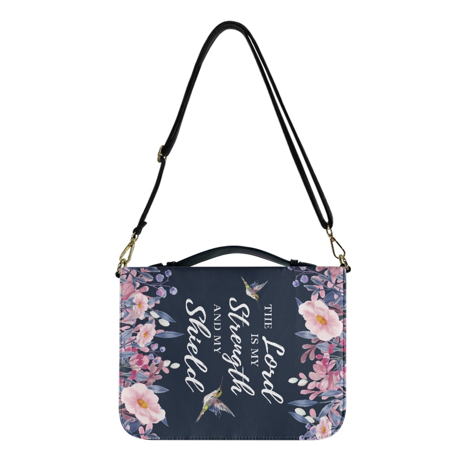 Kuiaobaty Hummingbird Flower Print Bible Cover for Women Girls, The Lord is My Strength Leather ...