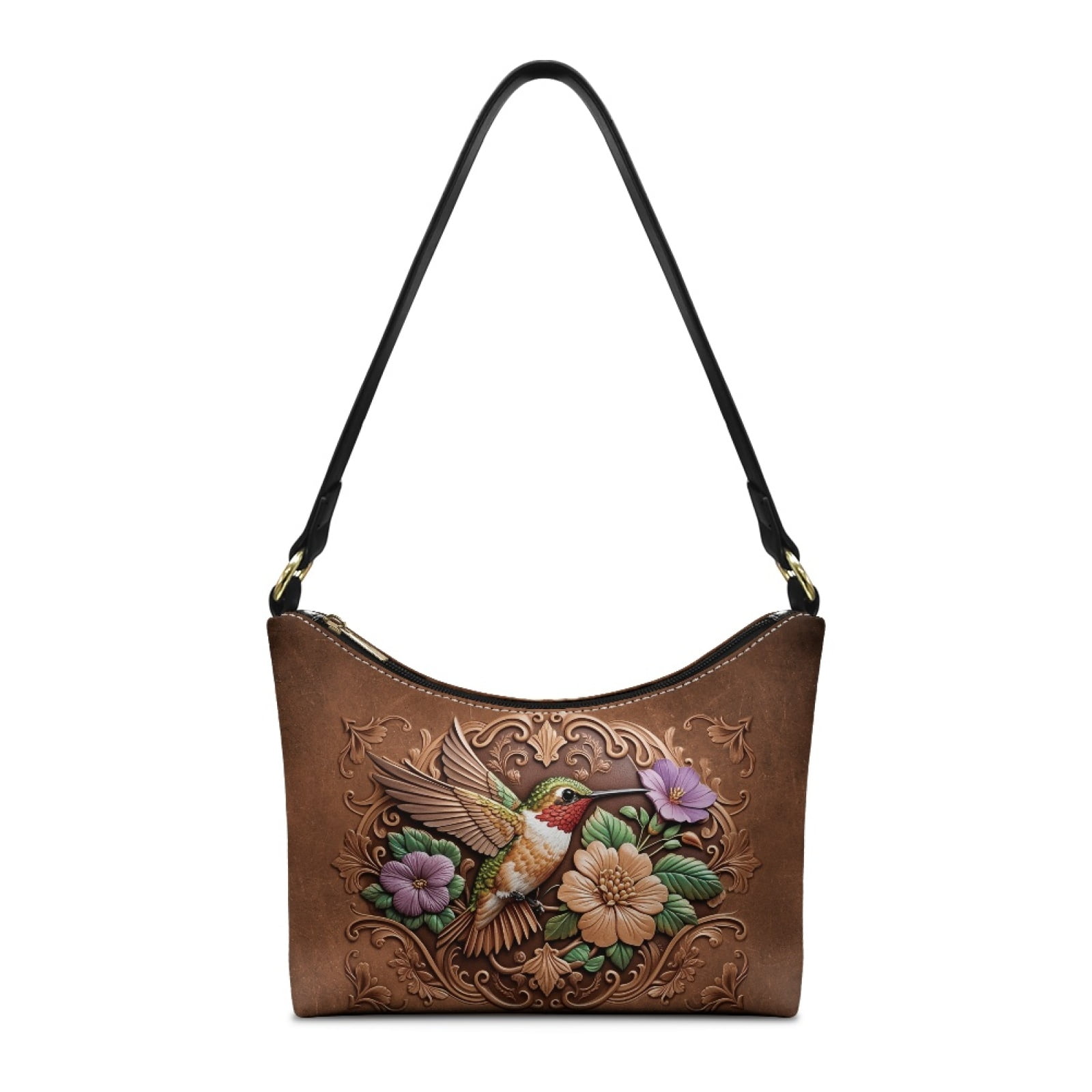 Kuiaobaty Hummingbird Print Hobo Purse for Women Flower Print Leather ...