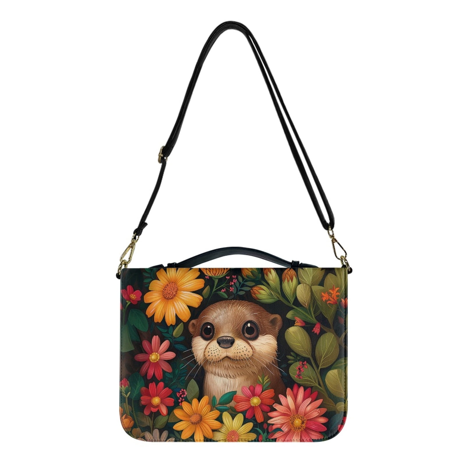 Kuiaobaty Otter Daisy Print Bible Cover for Women Men PU Leather Bible ...