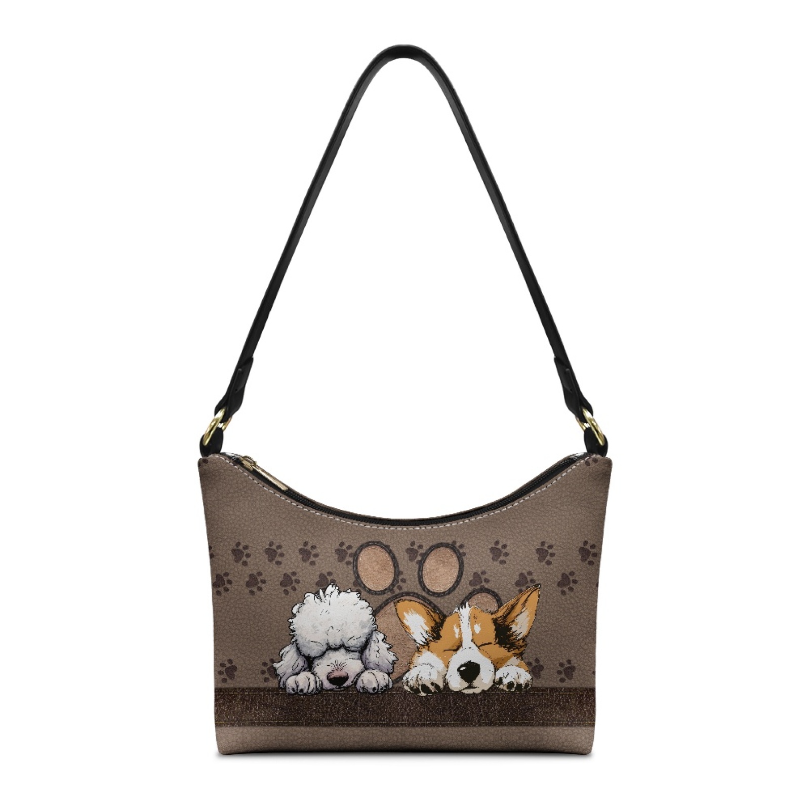 Kuiaobaty Poodle Corgi Print Shoulder Purse for Women, Large Capacity ...