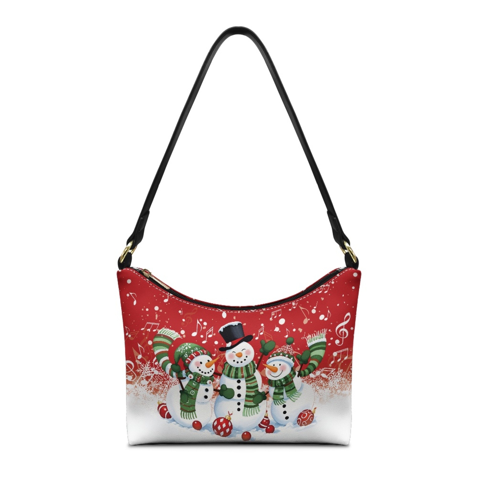Kuiaobaty Snowman Print Shoulder Purse for Women Musical Note Print ...