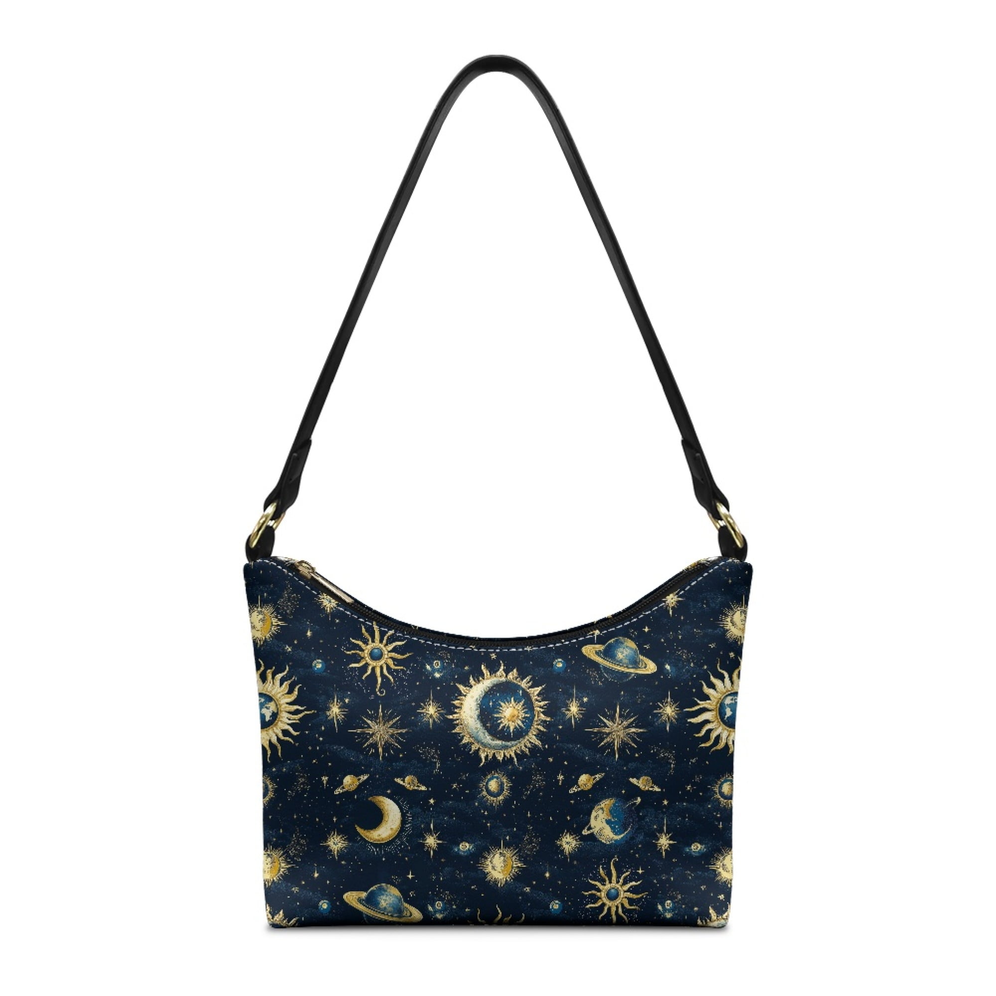 Kuiaobaty Sun Moon Print Leather Hobo Purse for Women Planet Galaxy ...
