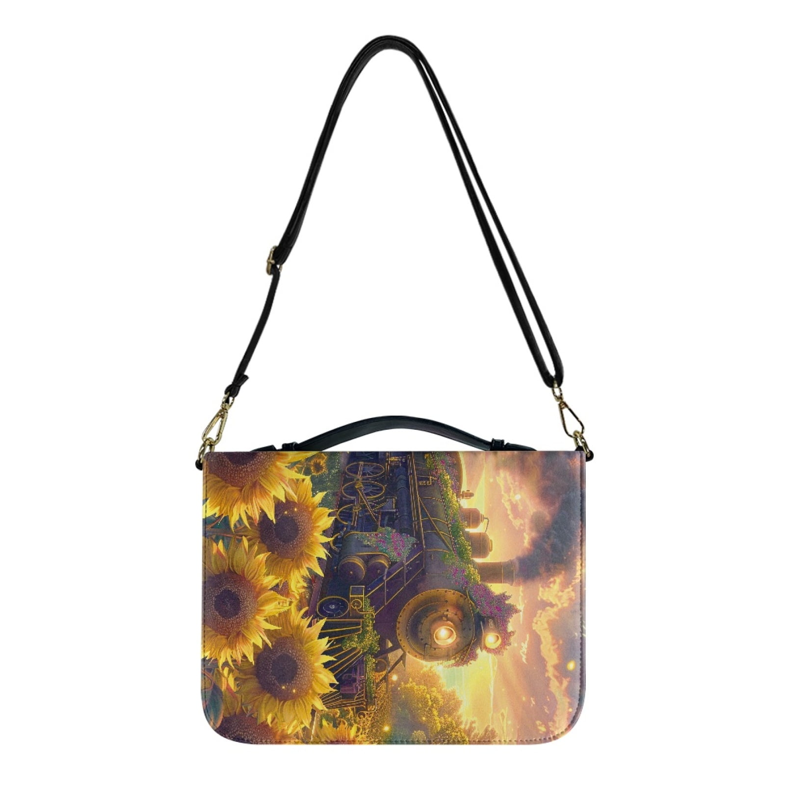 Kuiaobaty Sunflower Train Pattern PU Leather Bible Cover for Women Men ...