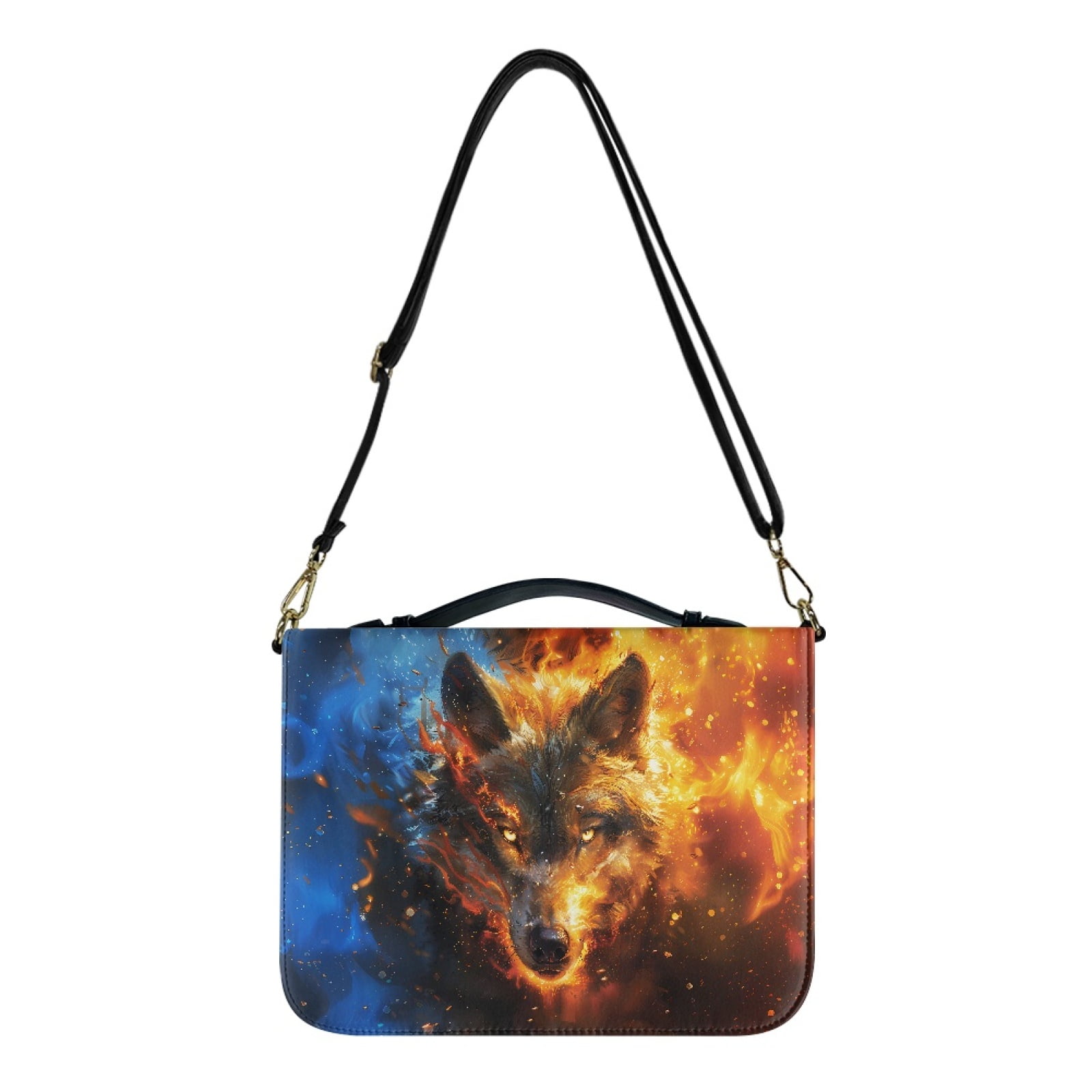 Kuiaobaty Wolf Fire Print PU Leather Bible Cover Carrying Book Case ...
