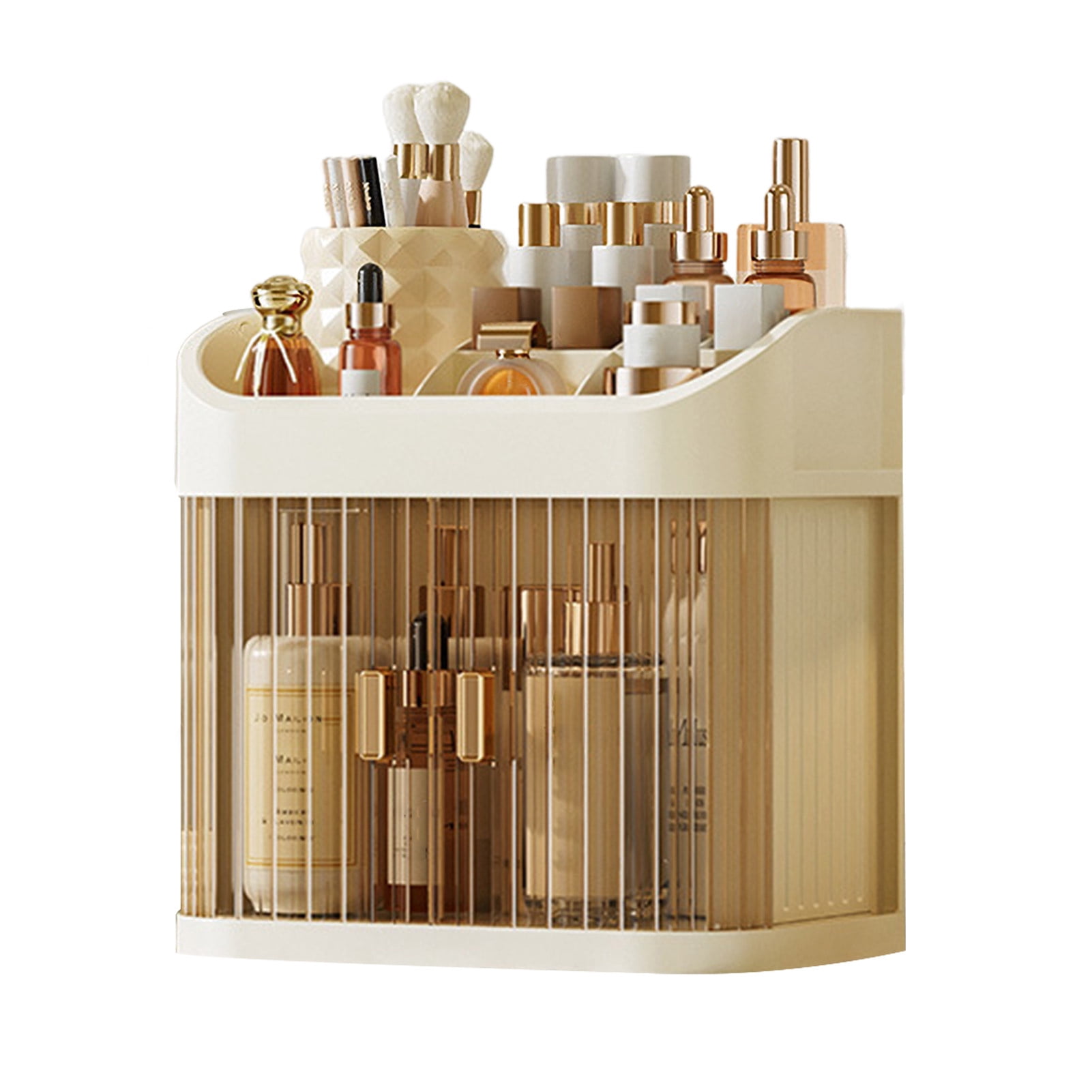 Kuigmr Three layer Compartmented Makeup Storage Case Makeup Storage Box ...