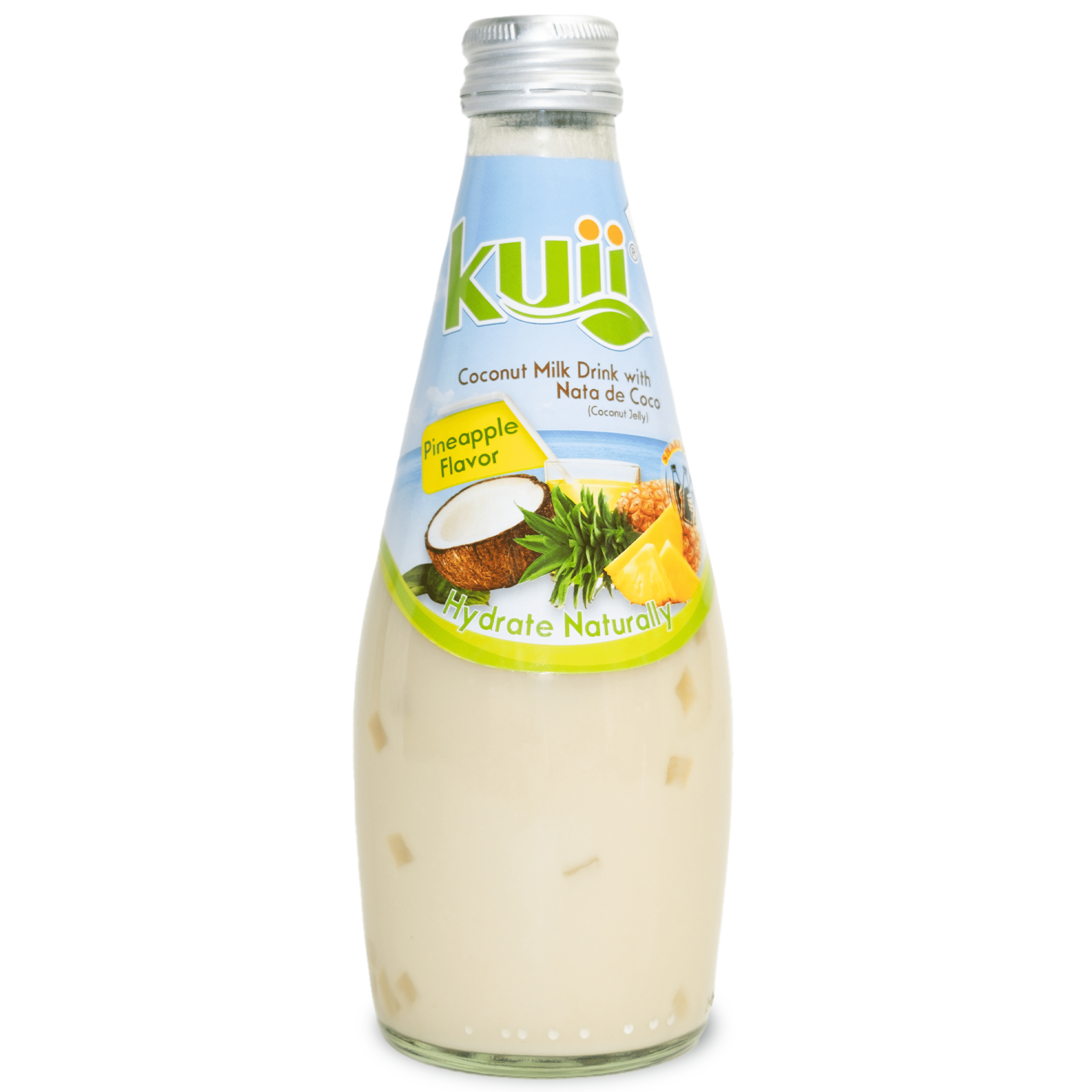 Kuii Coconut Milk with Nata de Coco, Pineapple Flavor, 290mL, Vitamin E ...