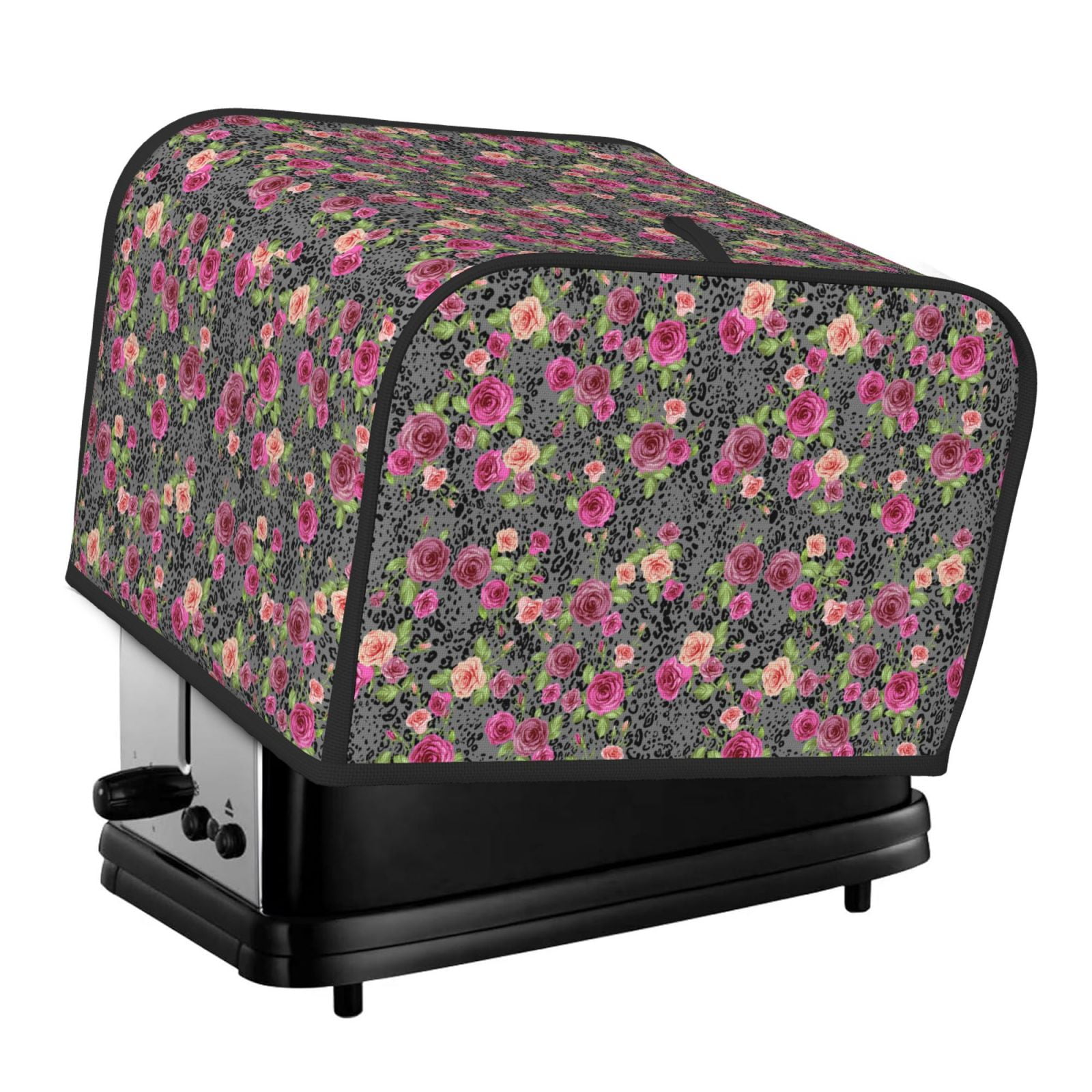 Kuilepa Rose Mix Leopard Print Premium Universal 4 Slice Toaster Cover ...