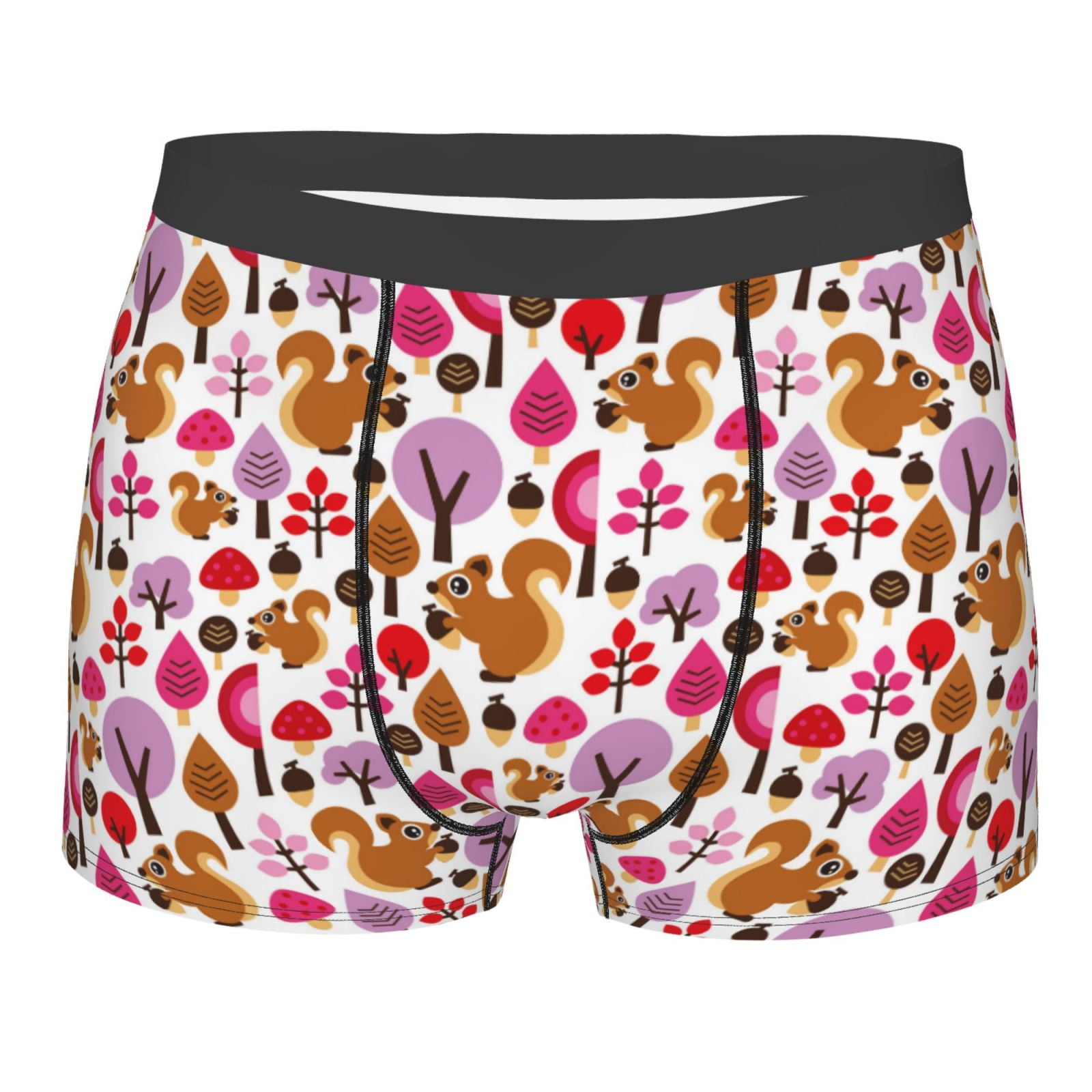 Kuilepa Squirrel In The Forest Print Mens Boxer Briefs Moisture Wicking ...