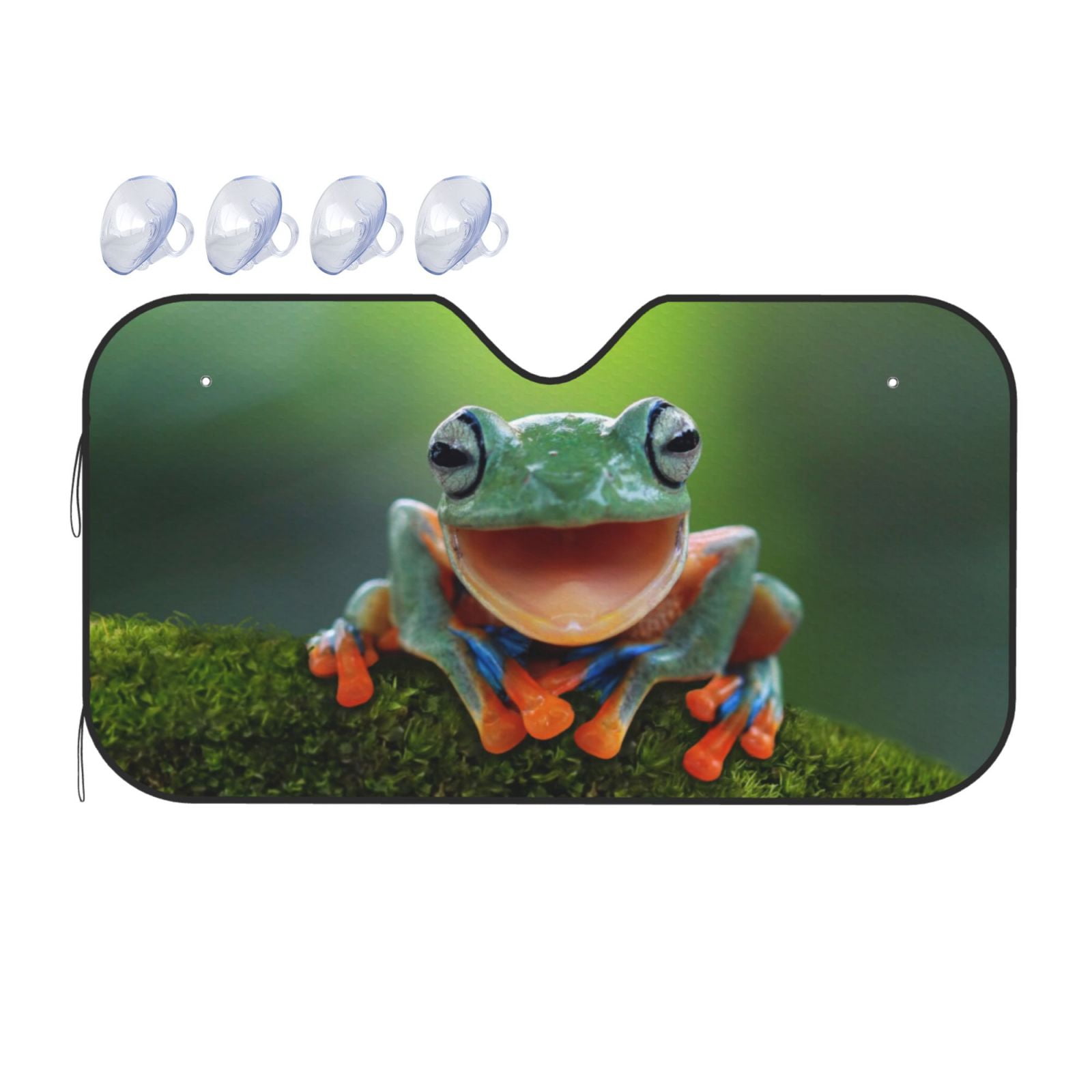 Kuilepa Tree Frog Print Front Windshield Sun Shade-Folding Auto ...