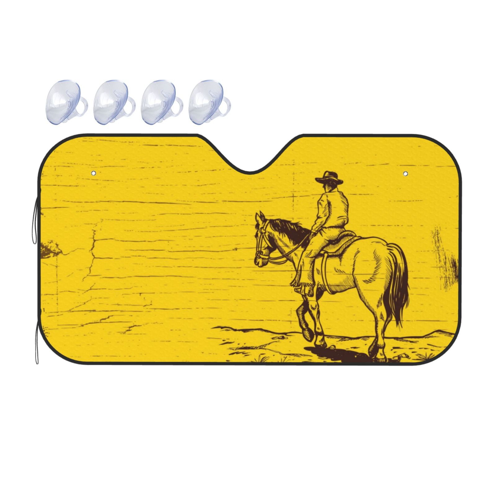 Kuilepa Western Desert Cowboy 1 Print Front Windshield Sun Shade ...