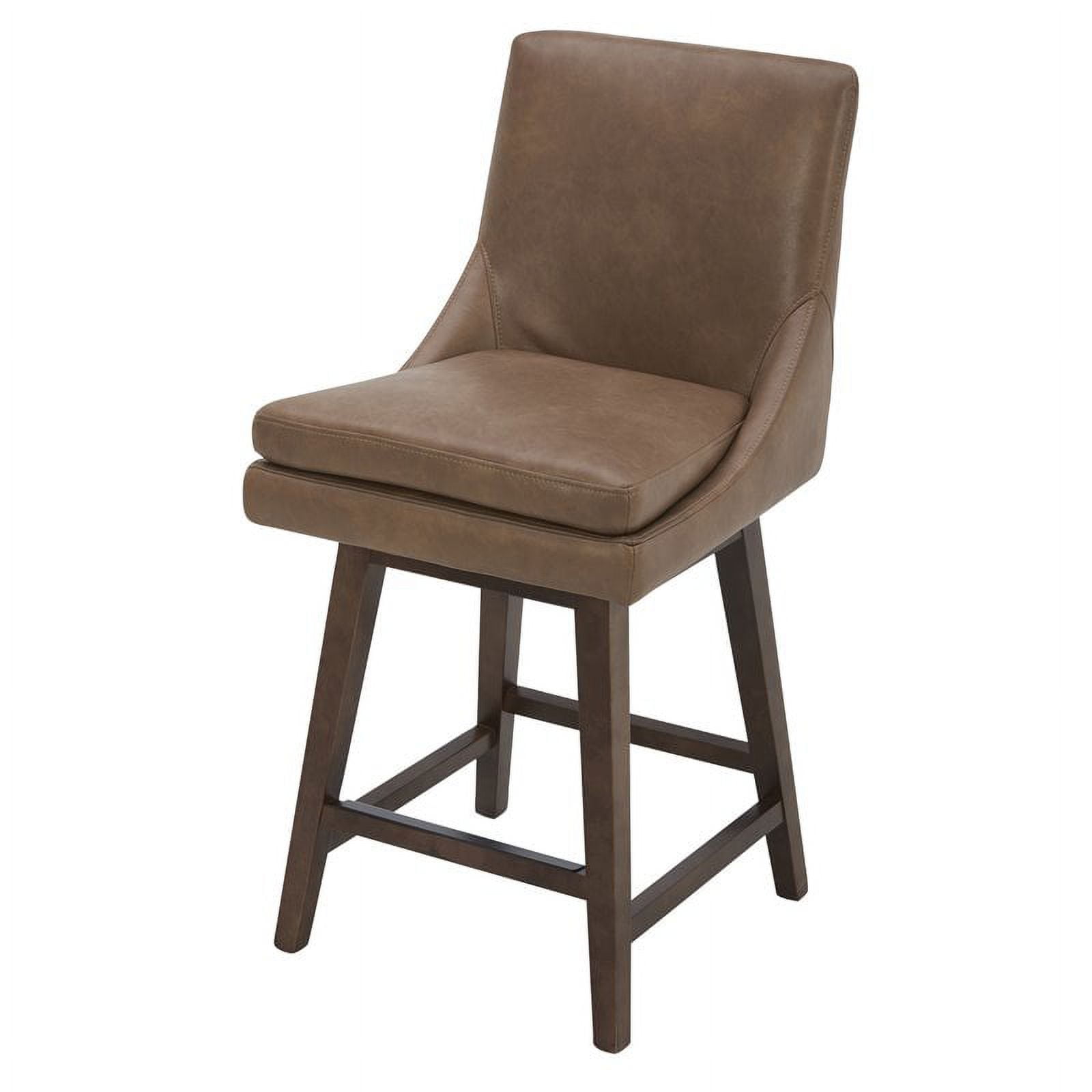 Kuka Home 26"H Modern Faux Leather Counter Stool in Brown - Walmart.com