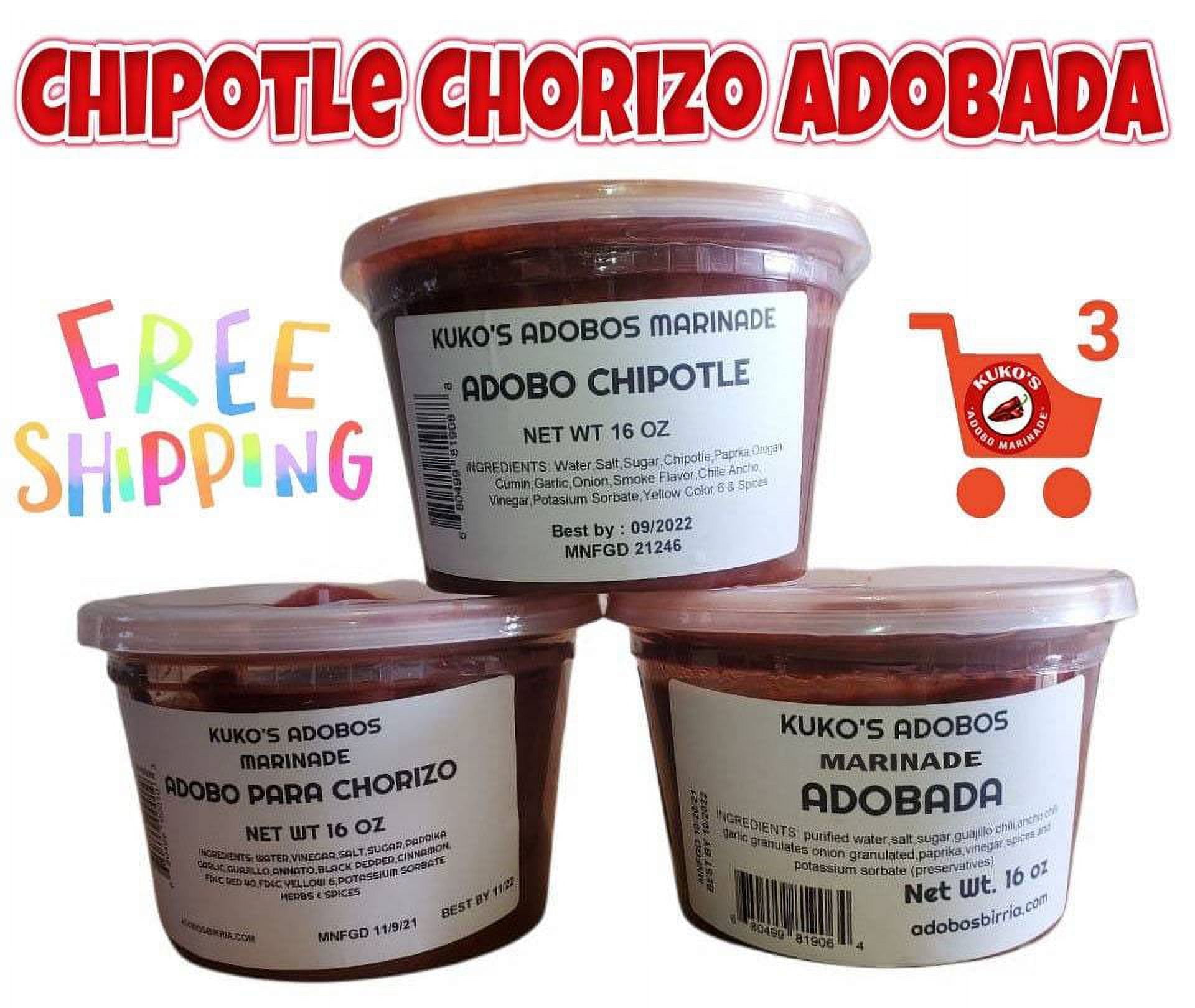 Kuko's Adobos Marinade Sauce Chili Paste 3 Pack 16 oz, Chipotle ...