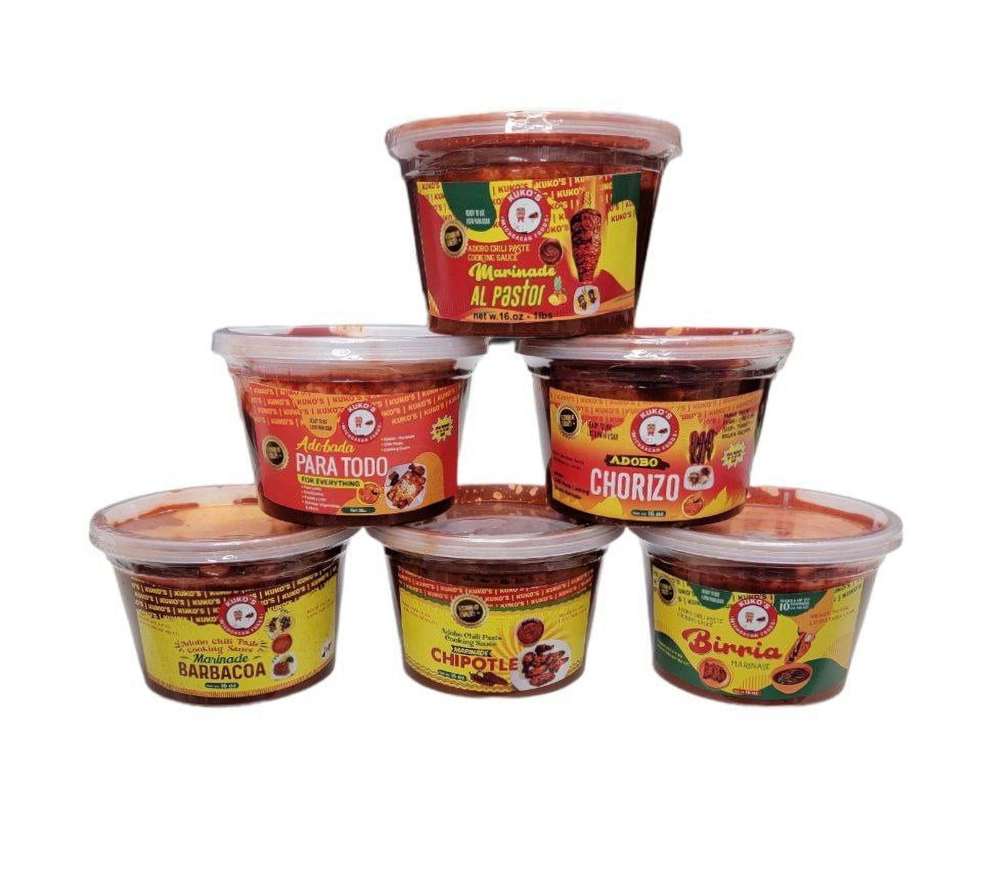 Kuko's Adobos Marinade Sauce Chili Paste 6-Pack 16 oz, Birria, Al ...