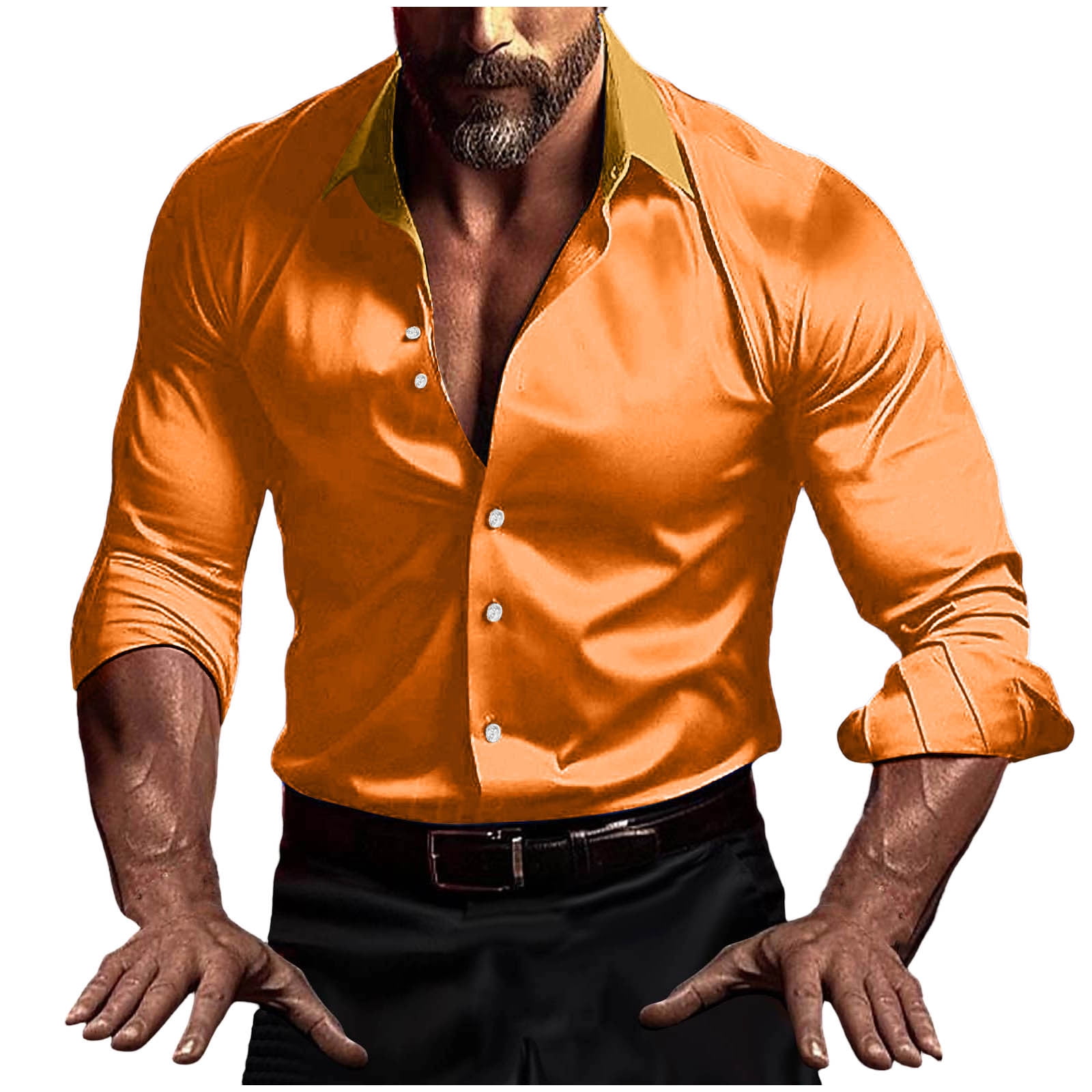 Kukoosong Men's Long Sleeve Button-Down Casual Shirt for Office Wear ...
