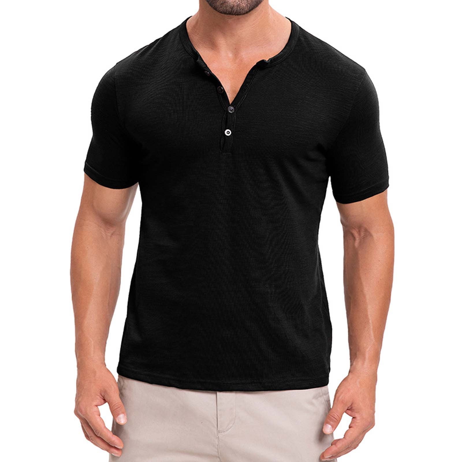 Kukoosong Men's Short Sleeve Crew Neck T-Shirt with Pocket - Casual ...