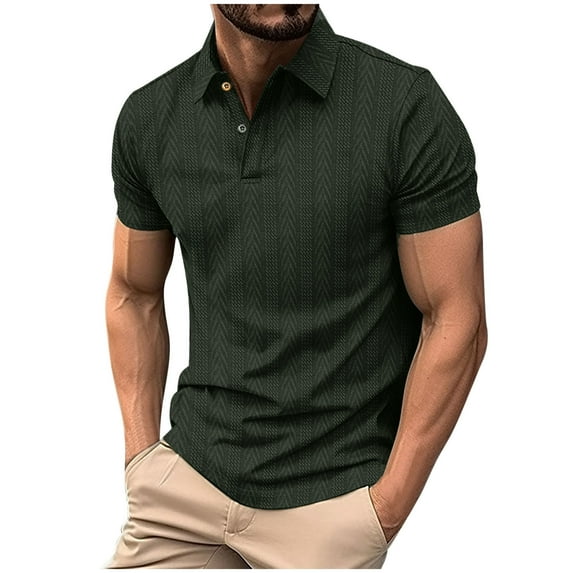 Kukoosong Men's Short Sleeve Polo Shirt Solid Color Casual Office Wear ...