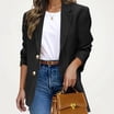 Women's Blazer Open Front Casual Bussiness Blazers Notch Collar Long ...