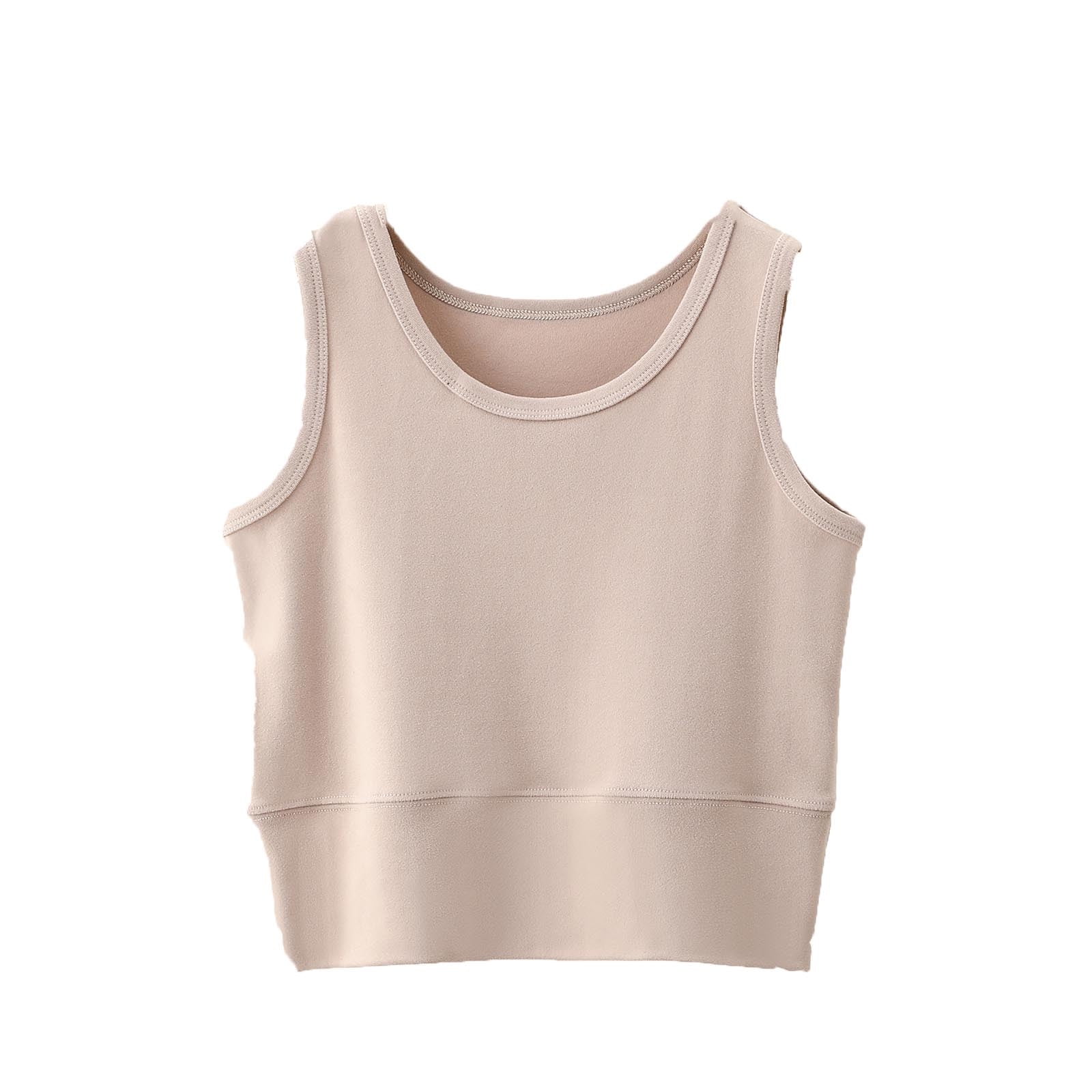 Kukoosong Women's Casual Summer Sleeveless Crop Top with Crew Neck Slim ...