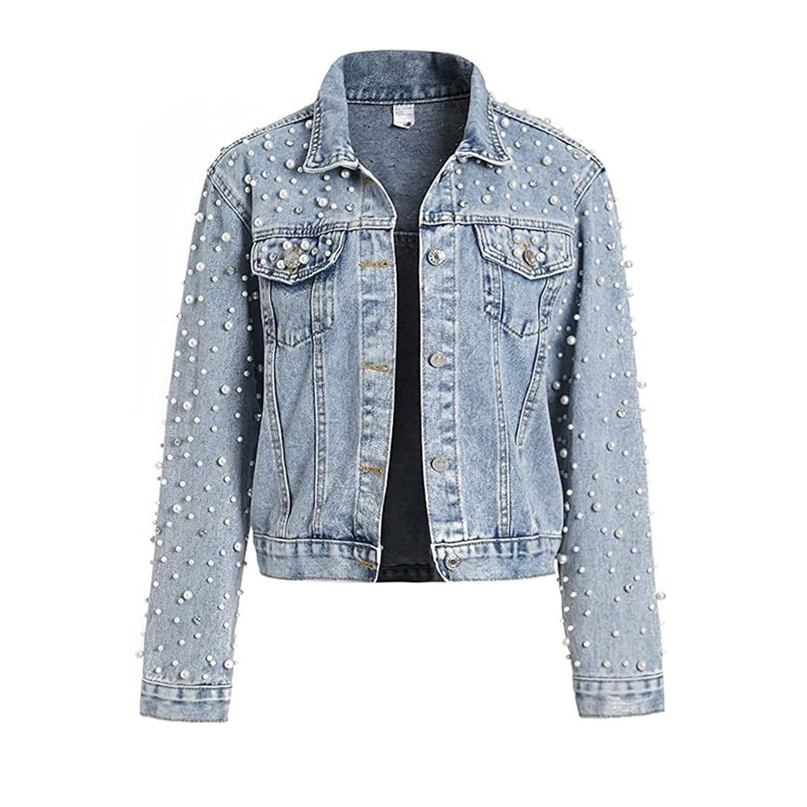 Kukoosong Women's Denim Jackets, Distressed Ripped Long Sleeve Jean ...