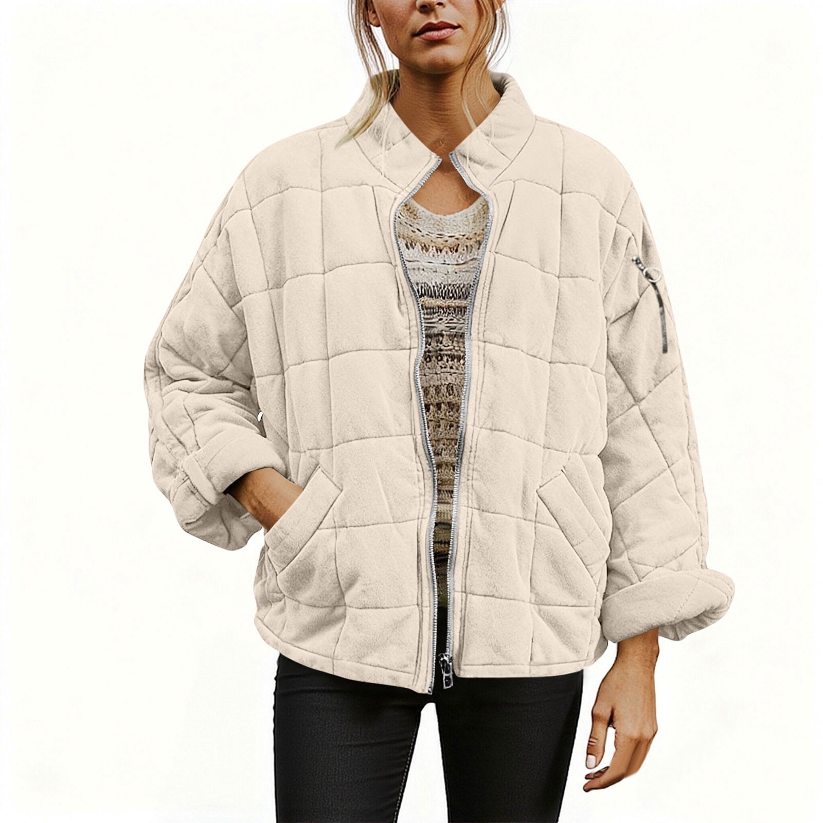 Kukoosong Women's Lightweight Down Jacket, Long Sleeve Full Zipper ...
